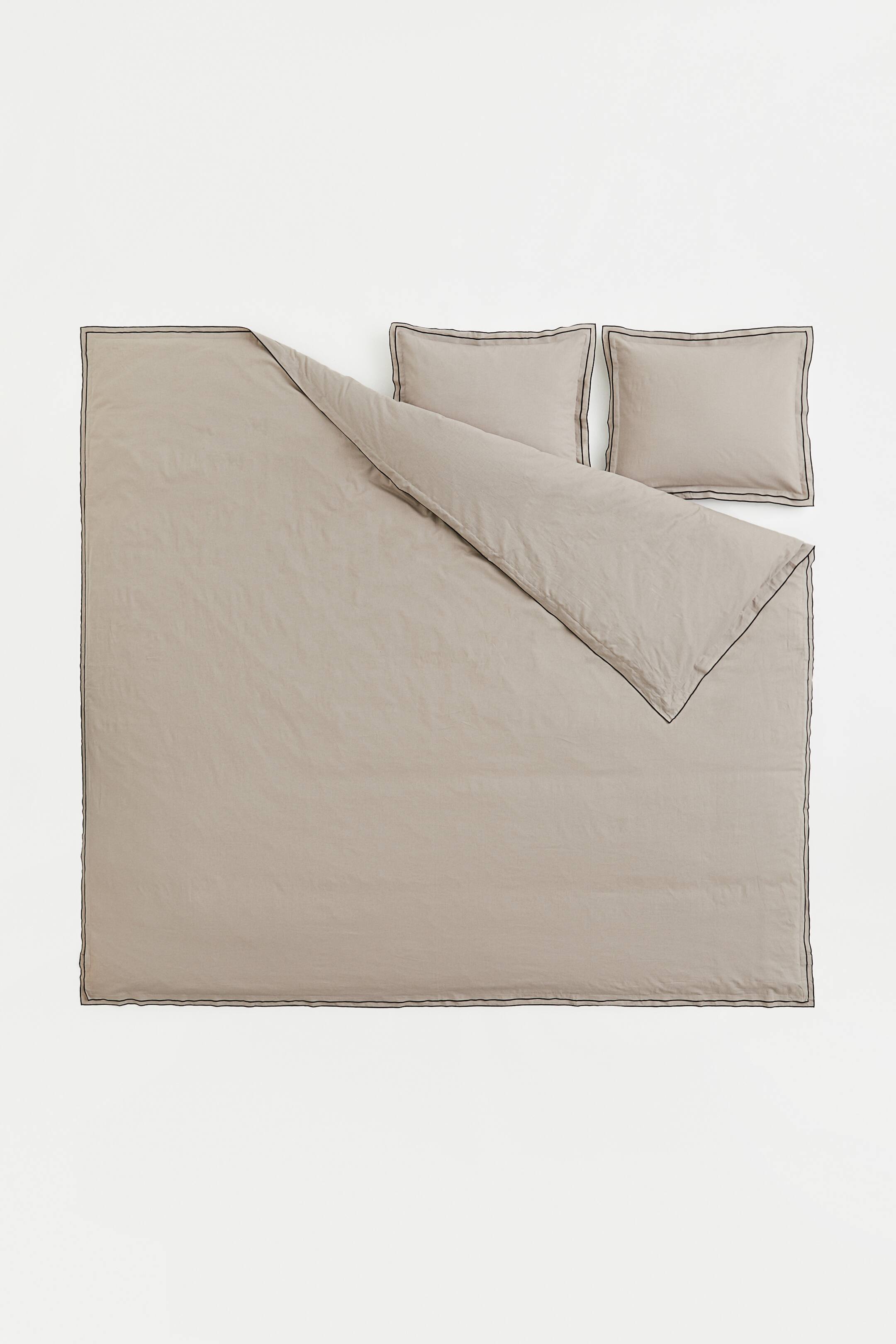 Set funda duvet King/Queen/Matrimonial mezcla lino - Greige - Home All ...