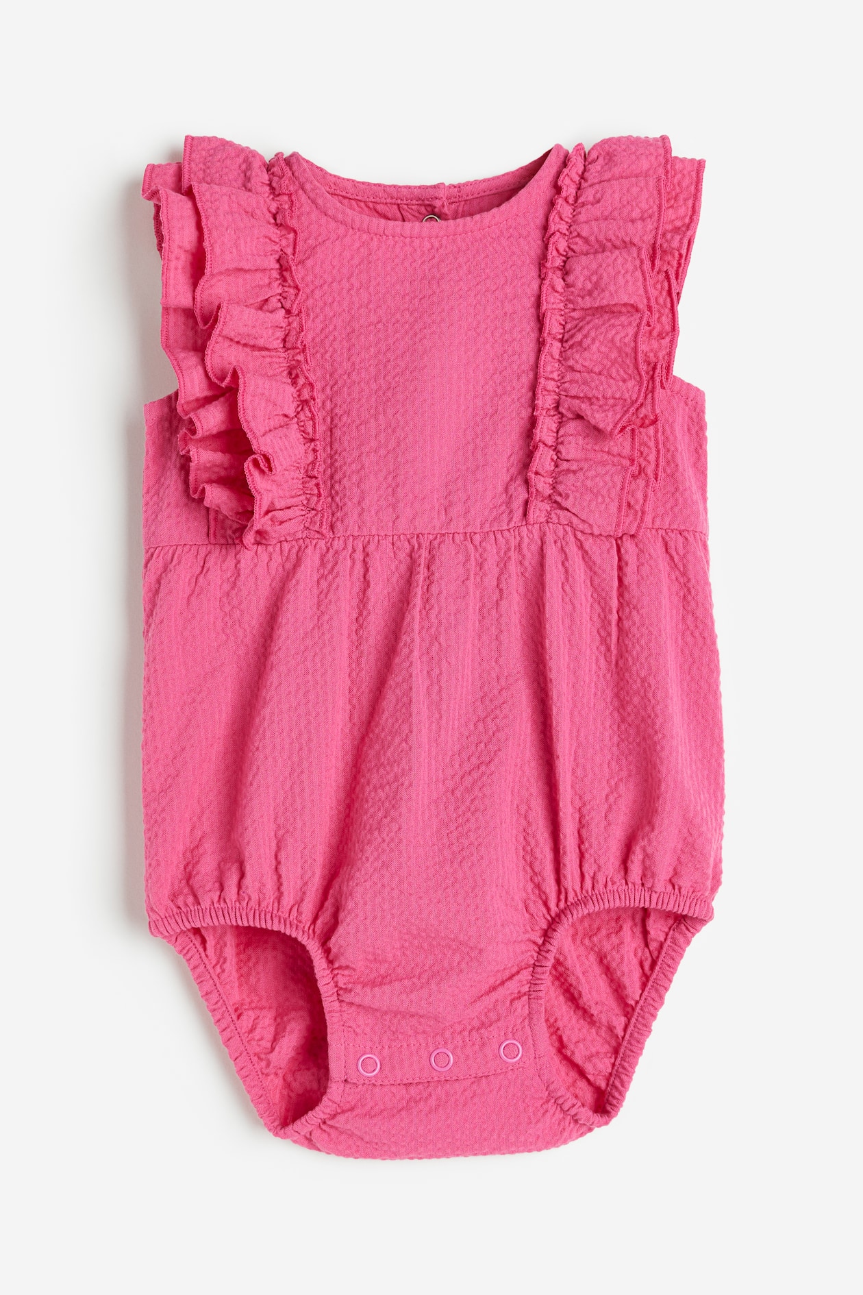 Flounce-trimmed romper suit - Cerise - Kids | H&M MY