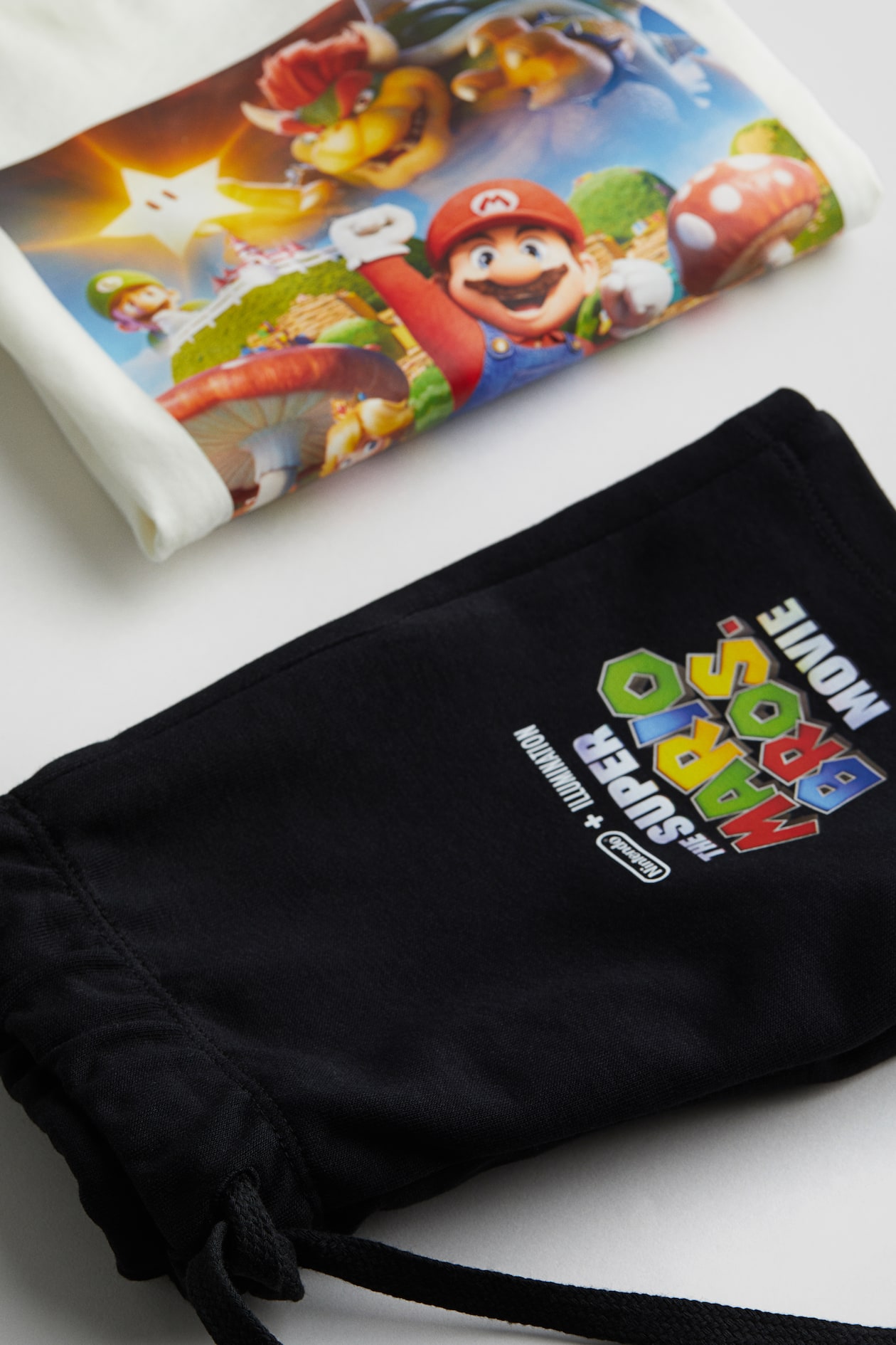 2-piece printed set - Black/Super Mario - Kids | H&M GB