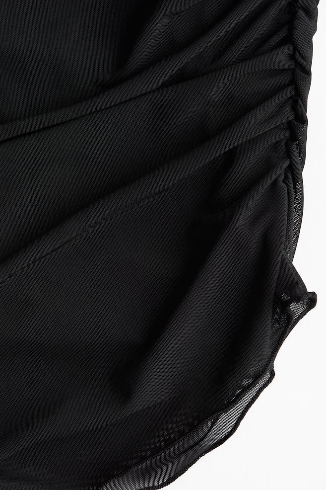 Top drapeado en malla - Negro - Ladies | H&M MX