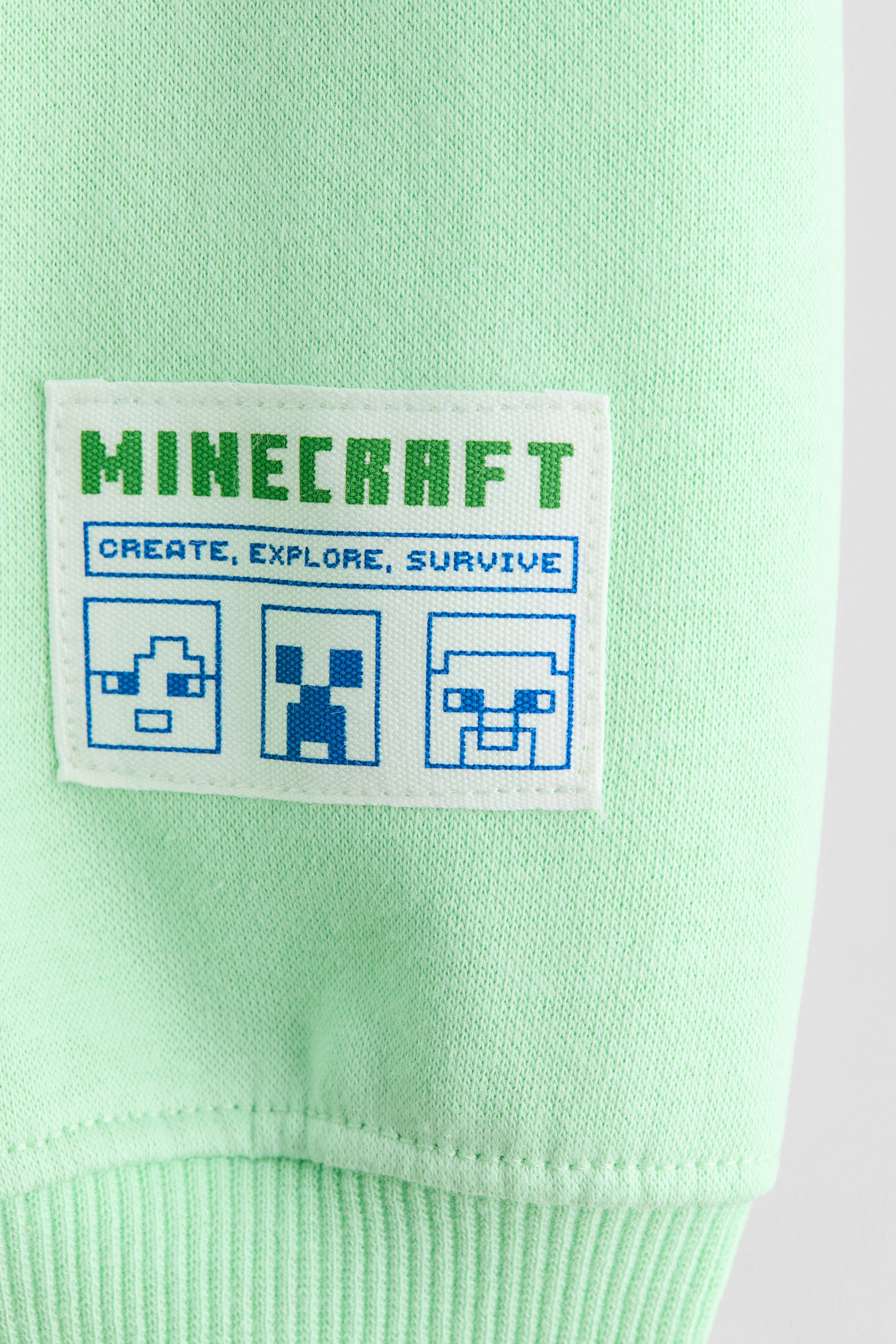 Printed sweatshirt - Light green/Minecraft - Kids | H&M IN