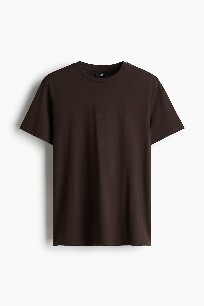 5-pack Regular Fit T-shirts - Dark brown/beige/light blue - Men | H&M US
