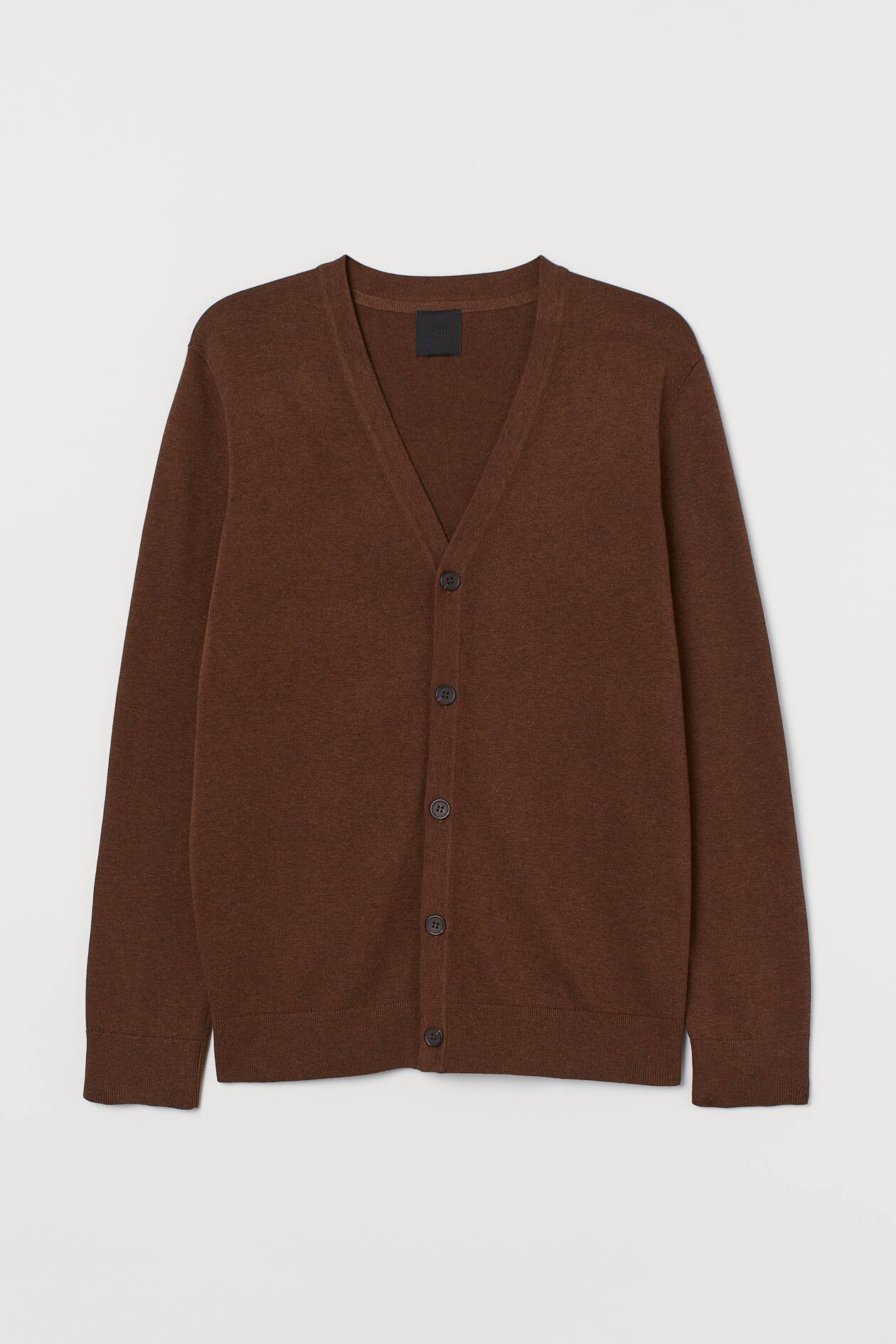 Cotton cardigan - Rust brown marl - Men | H&M GB