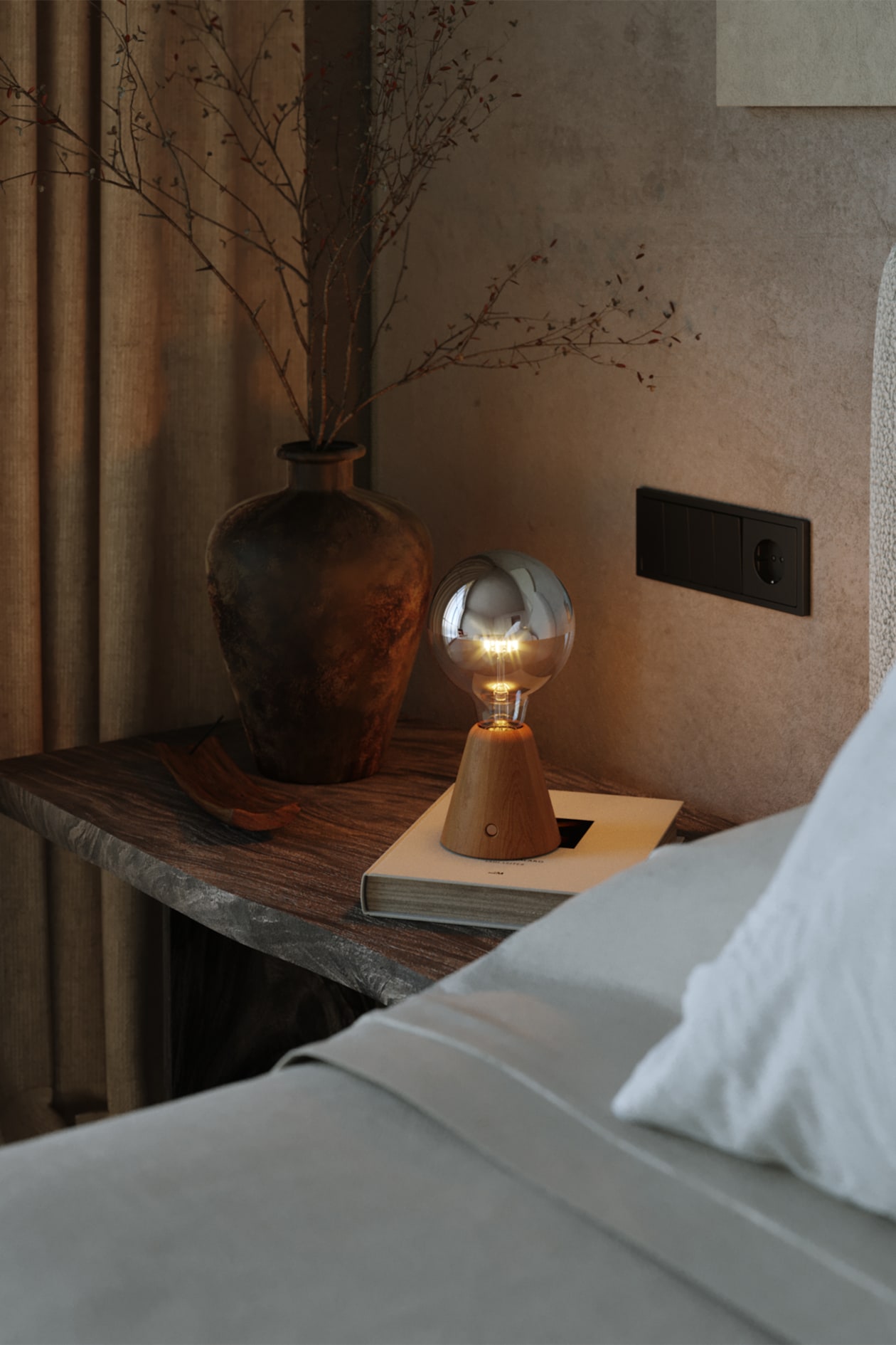 Heroplaadbare Lamp Met Metal Lichtbron - Hout/zilver - HOME | H&M NL