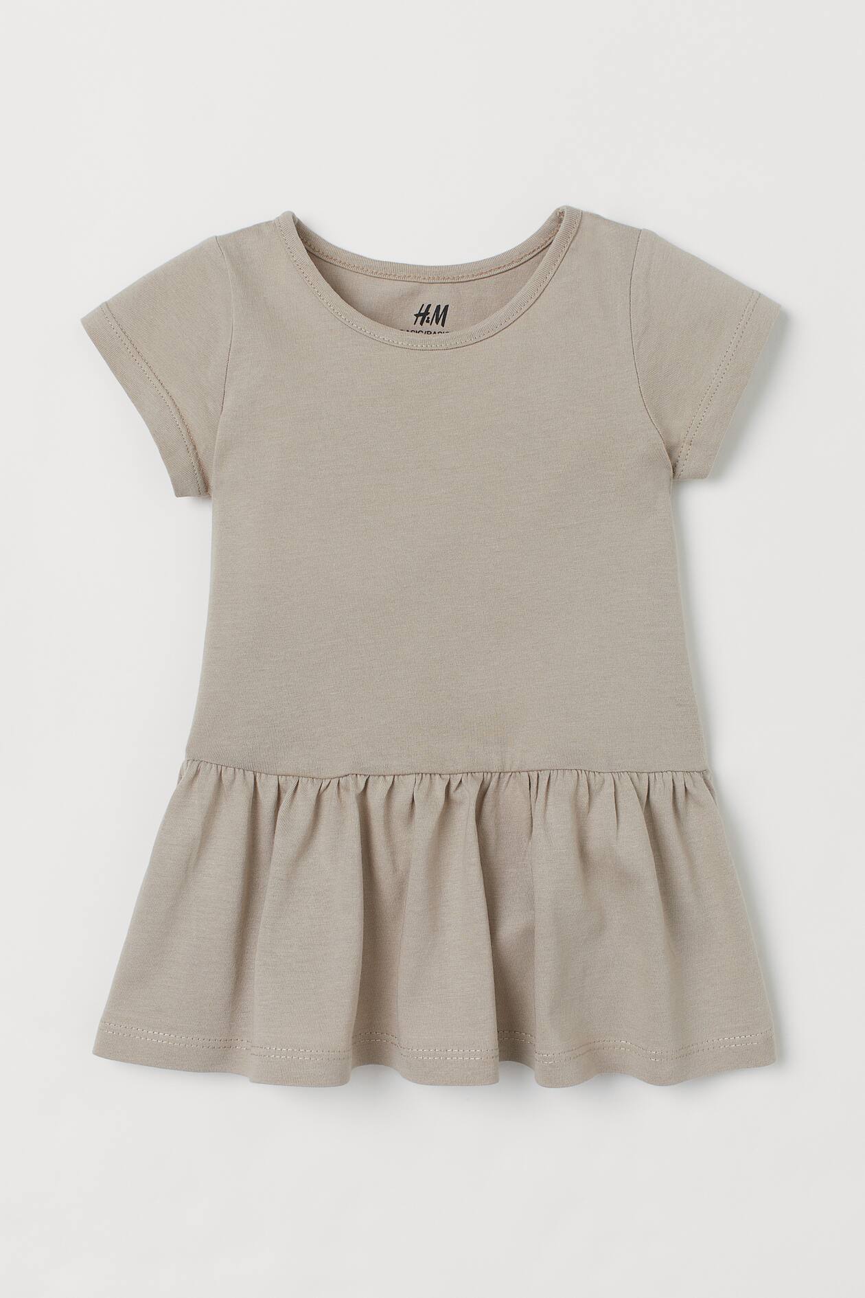 Cotton jersey dress - Greige - Kids | H&M GB
