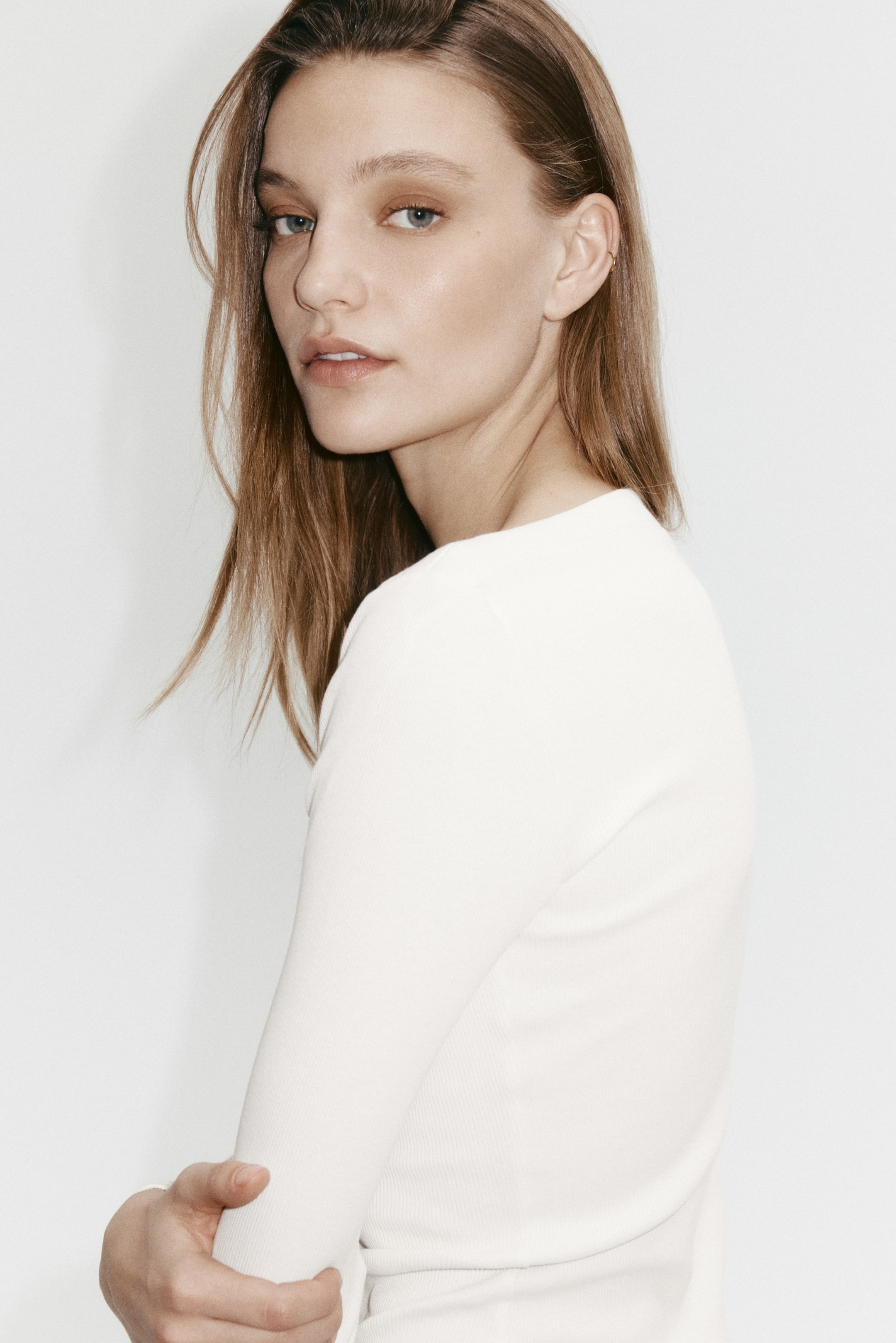 Women's White Ribbed Boat-Neck Top | H&M CA