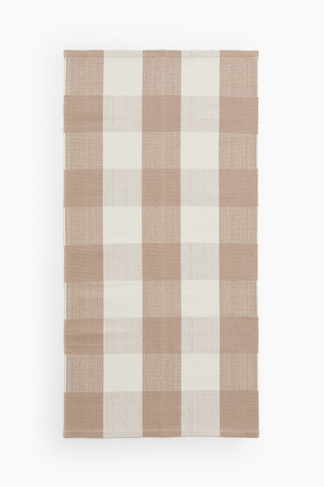Checked flat weave runner rug - Beige/Gingham check - Home All | H&M GB