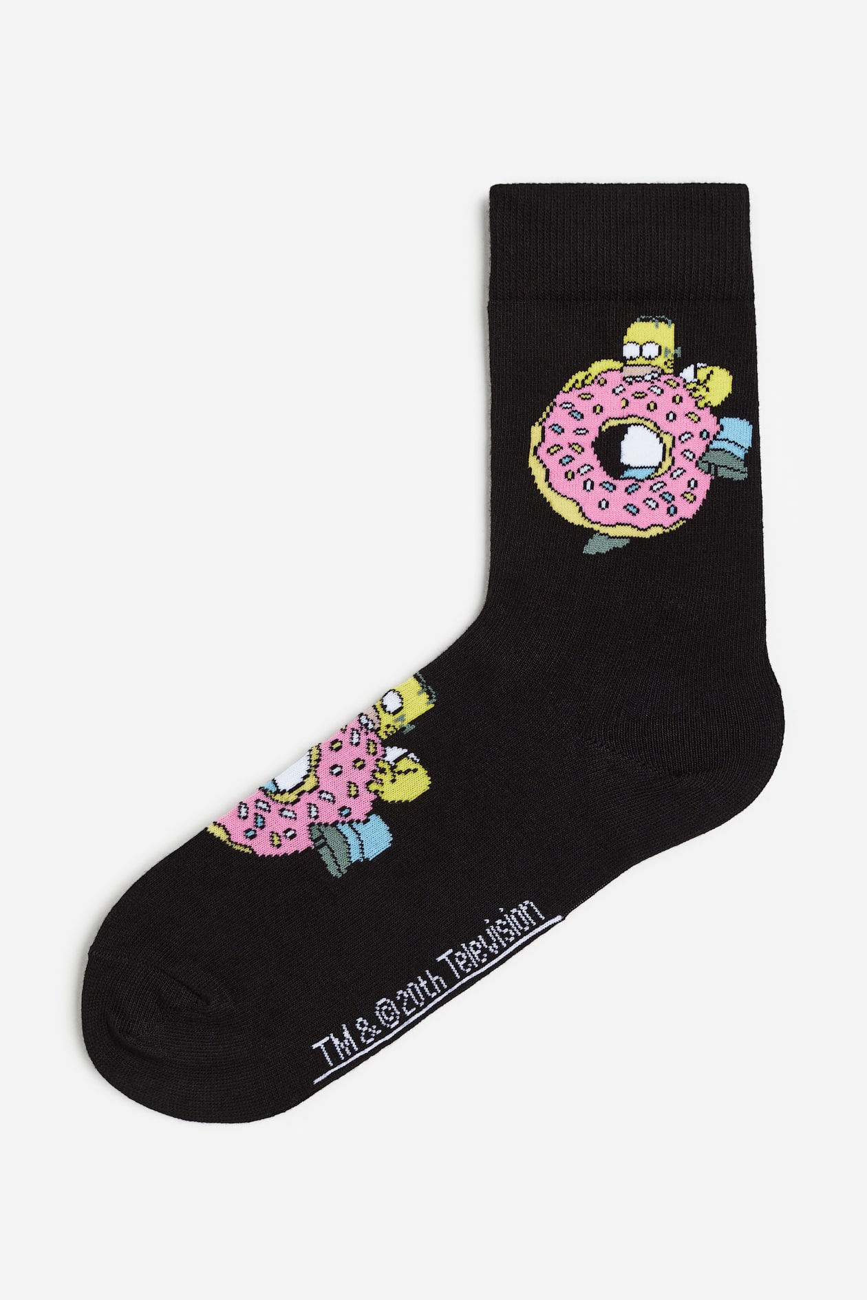 Men’s Black/The Simpsons Motif-detail socks | H&M GB