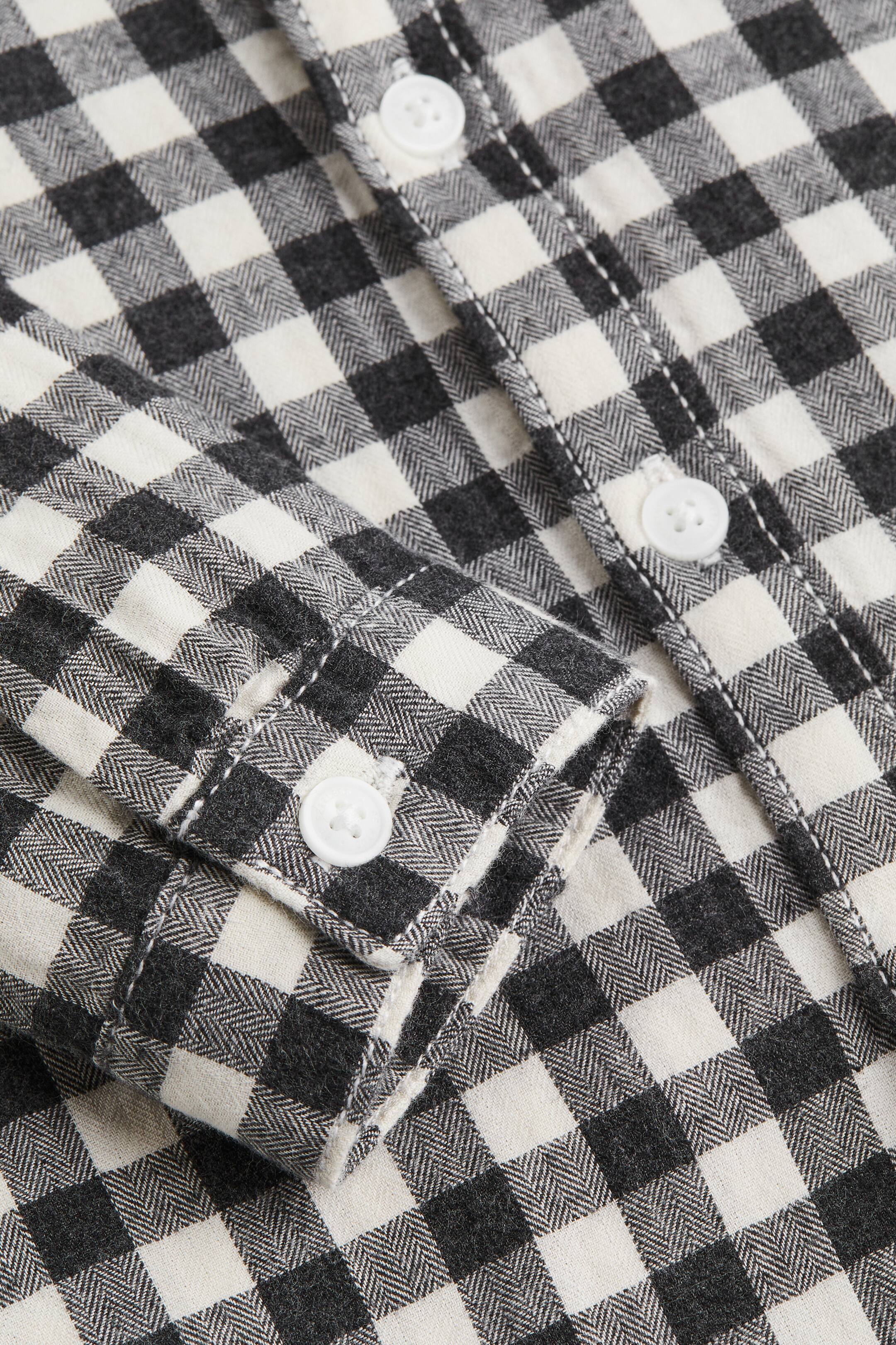 Cotton flannel shirt - Black/Checked - Kids | H&M IE