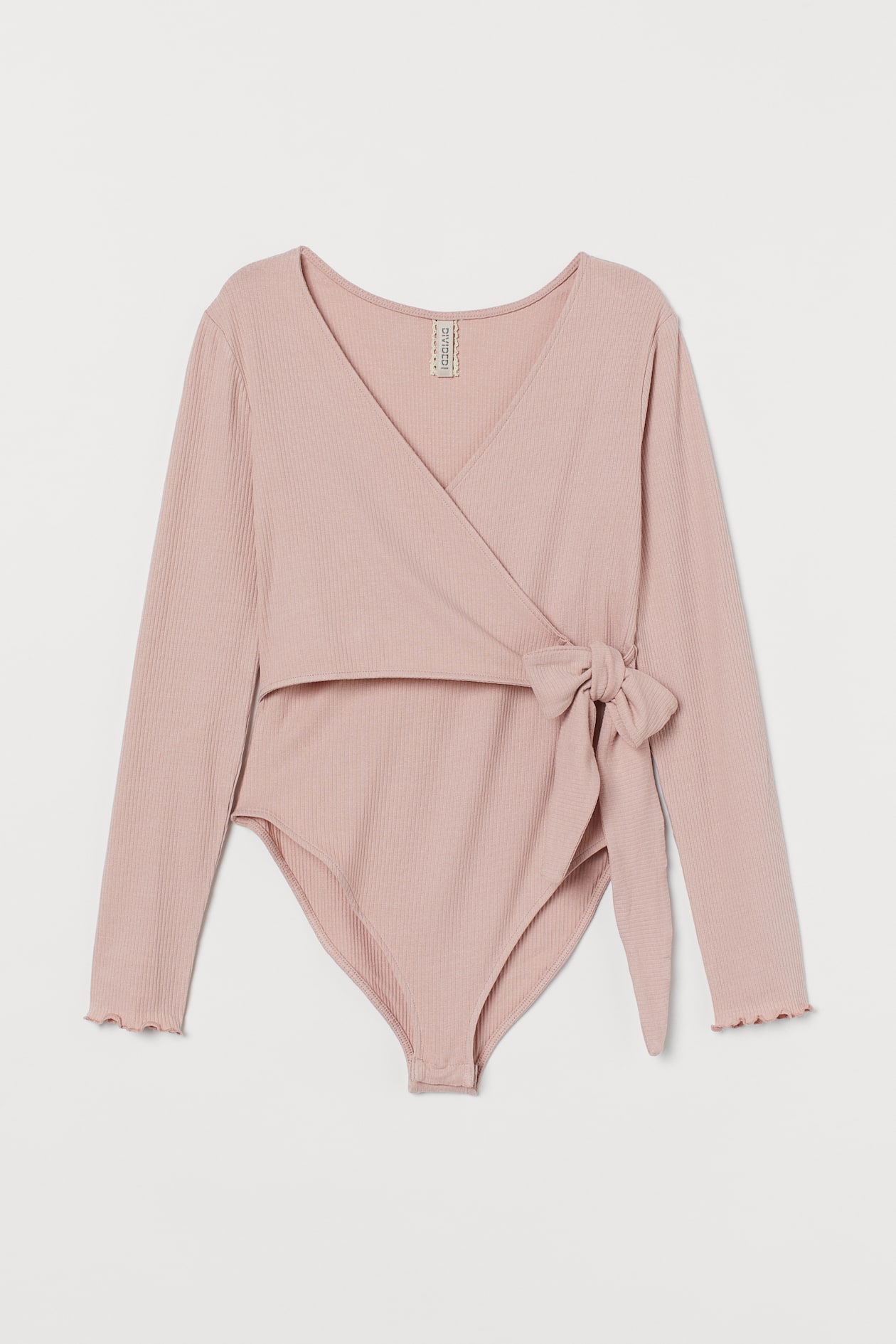 Body cache-cœur côtelé - Rose poudré - FEMME | H&M FR
