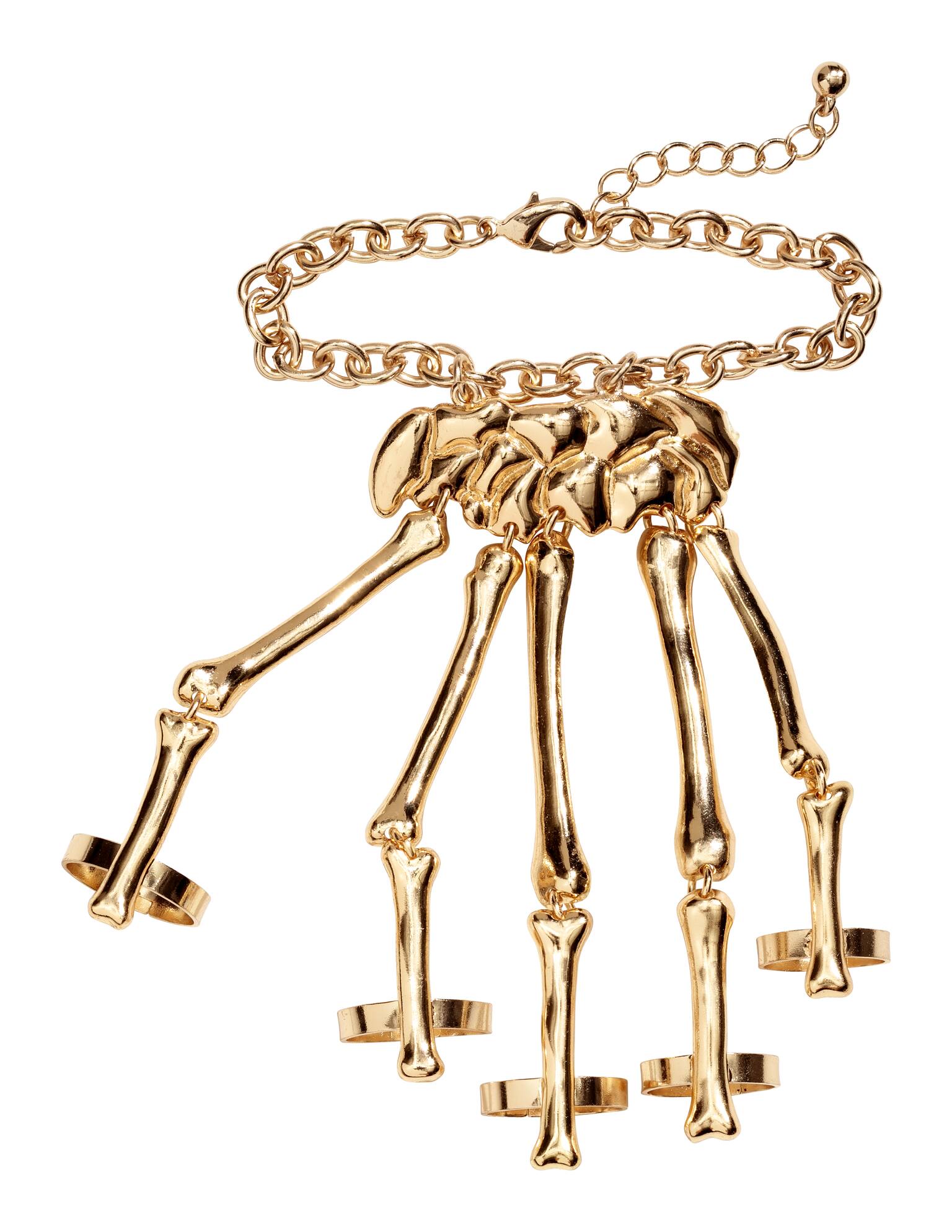 Skeleton-shaped Hand Chain - Gold-colored/skeleton - Ladies | H&M CA
