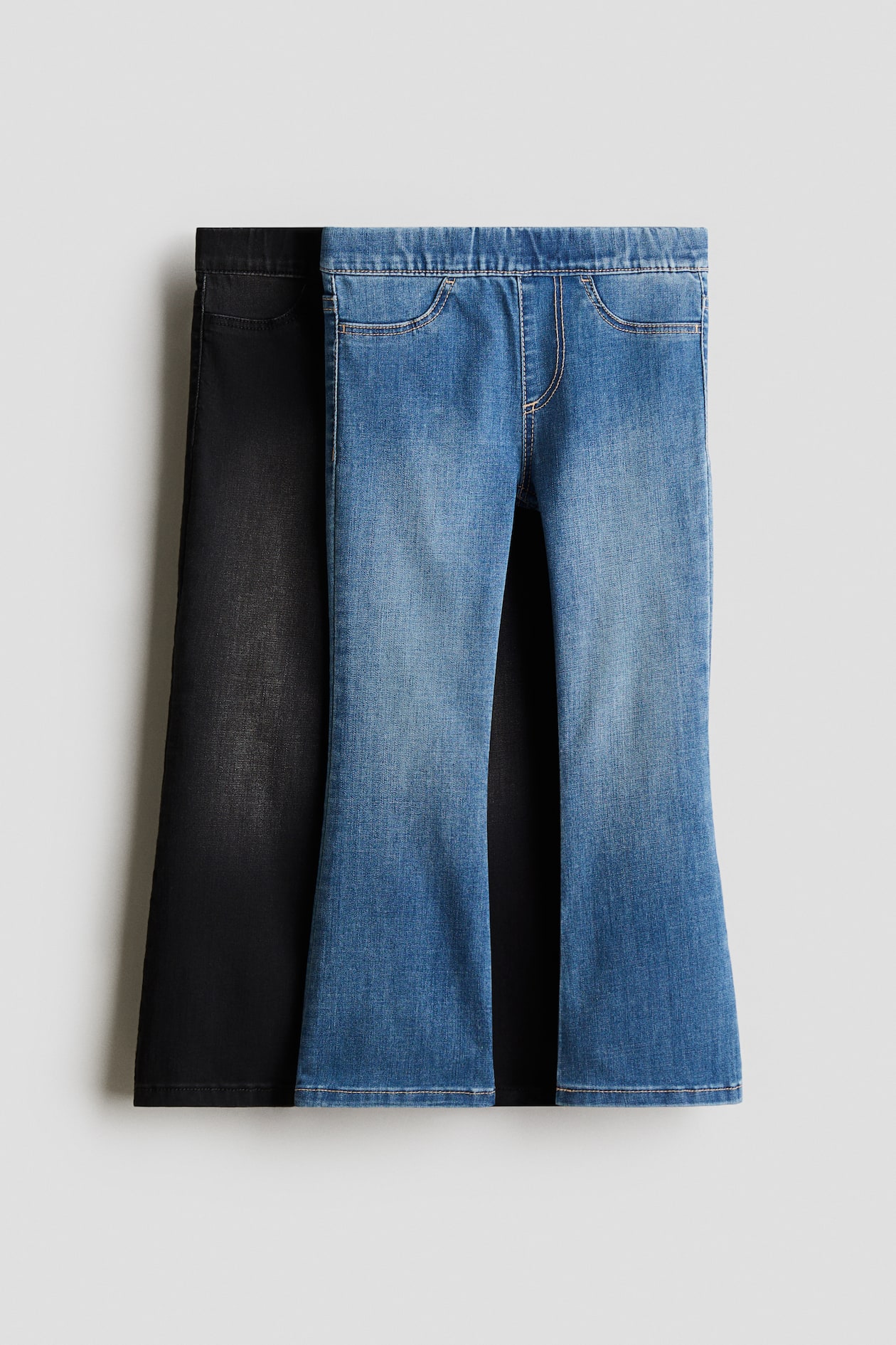 2-Pack Flared Denim Jeggings - Washed denim black/denim blue - Kids | H ...