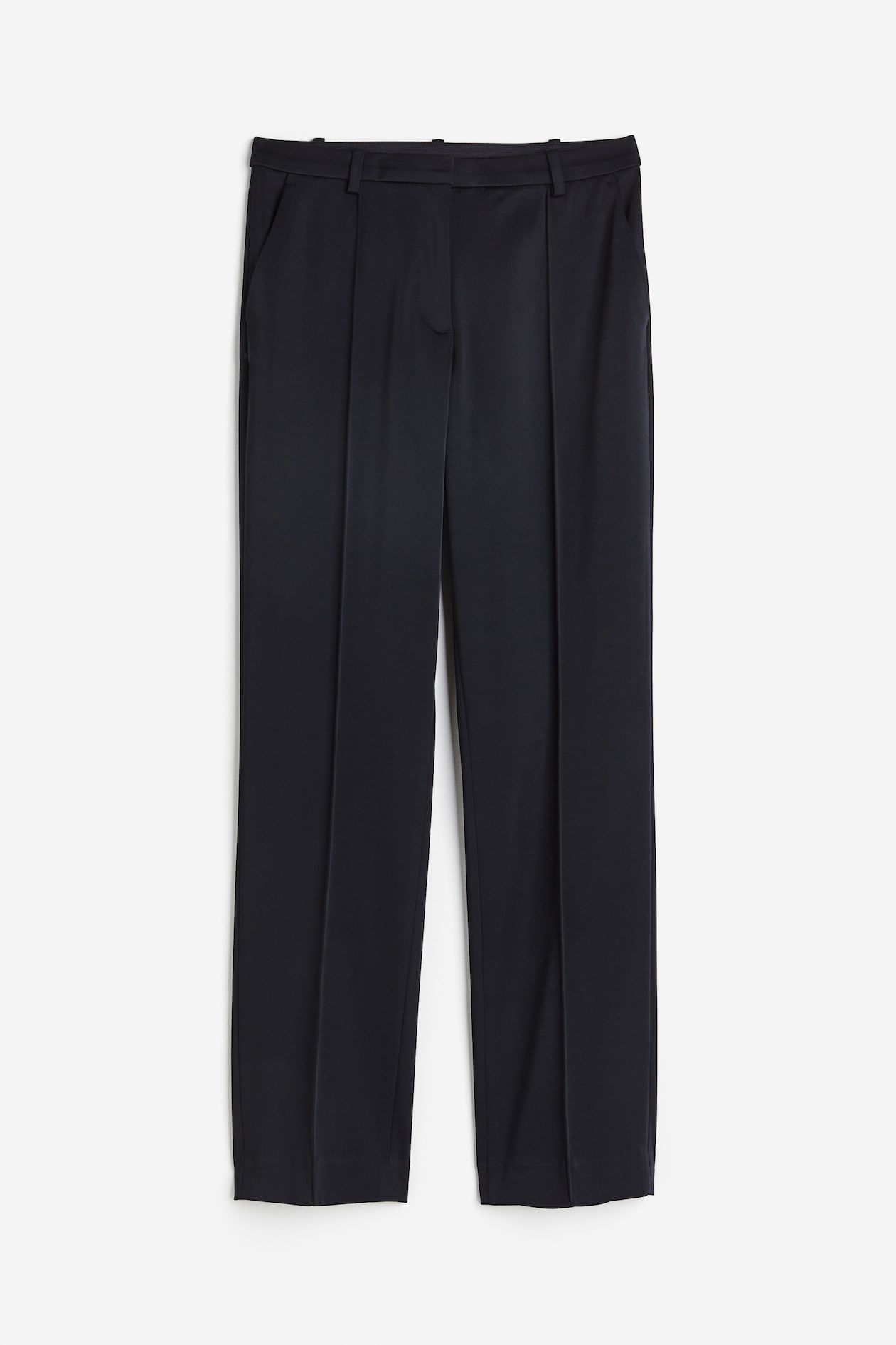 Women's Navy blue Slim satin trousers | H&M GB