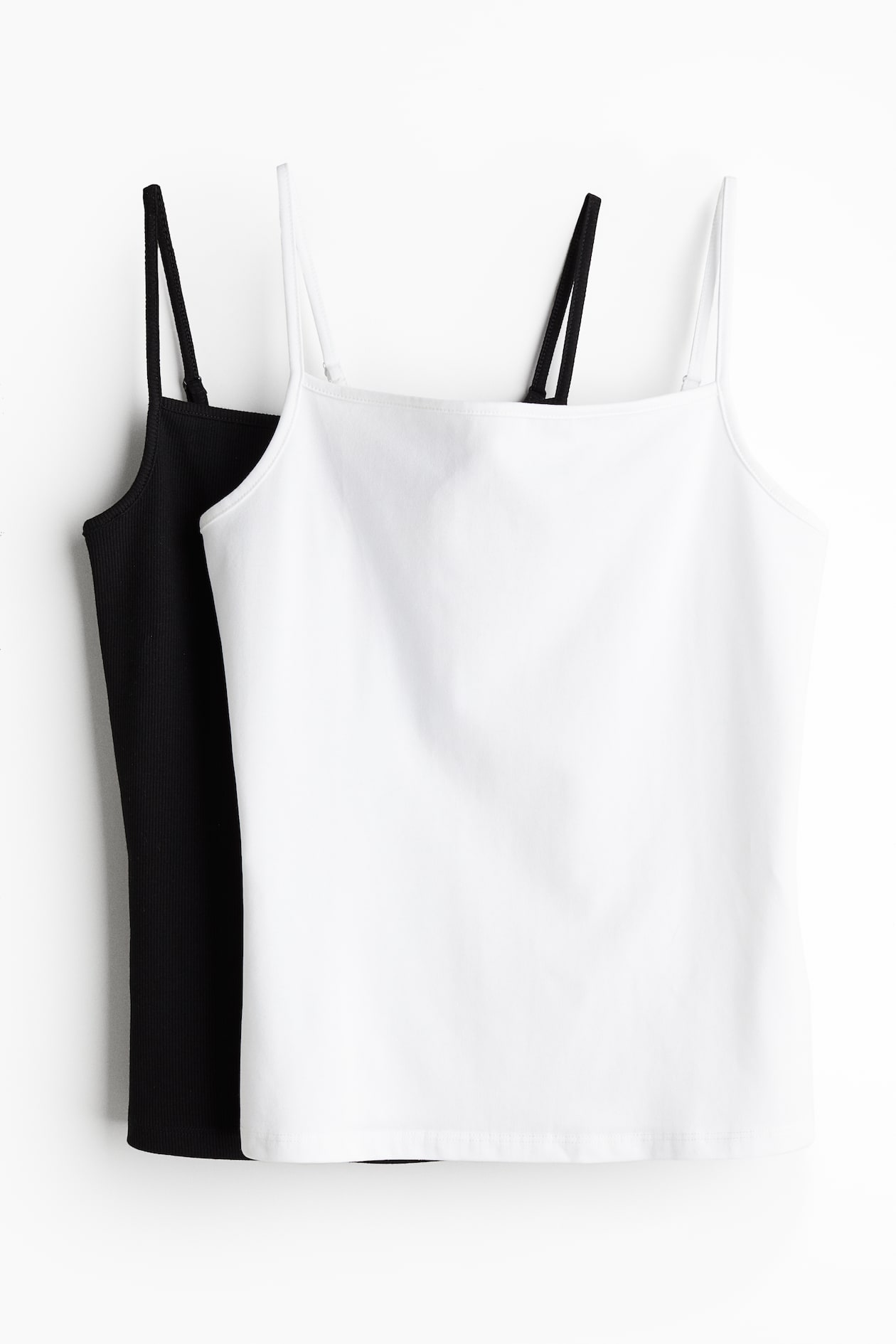 2-pack strappy tops - Black/White - Ladies | H&M GB