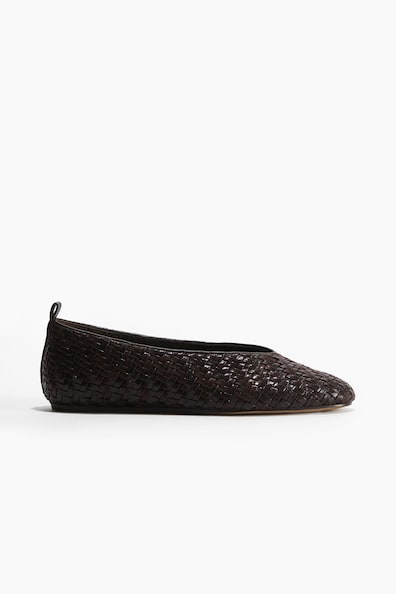 Women's Dark brown Braided ballet pumps | H&M GB