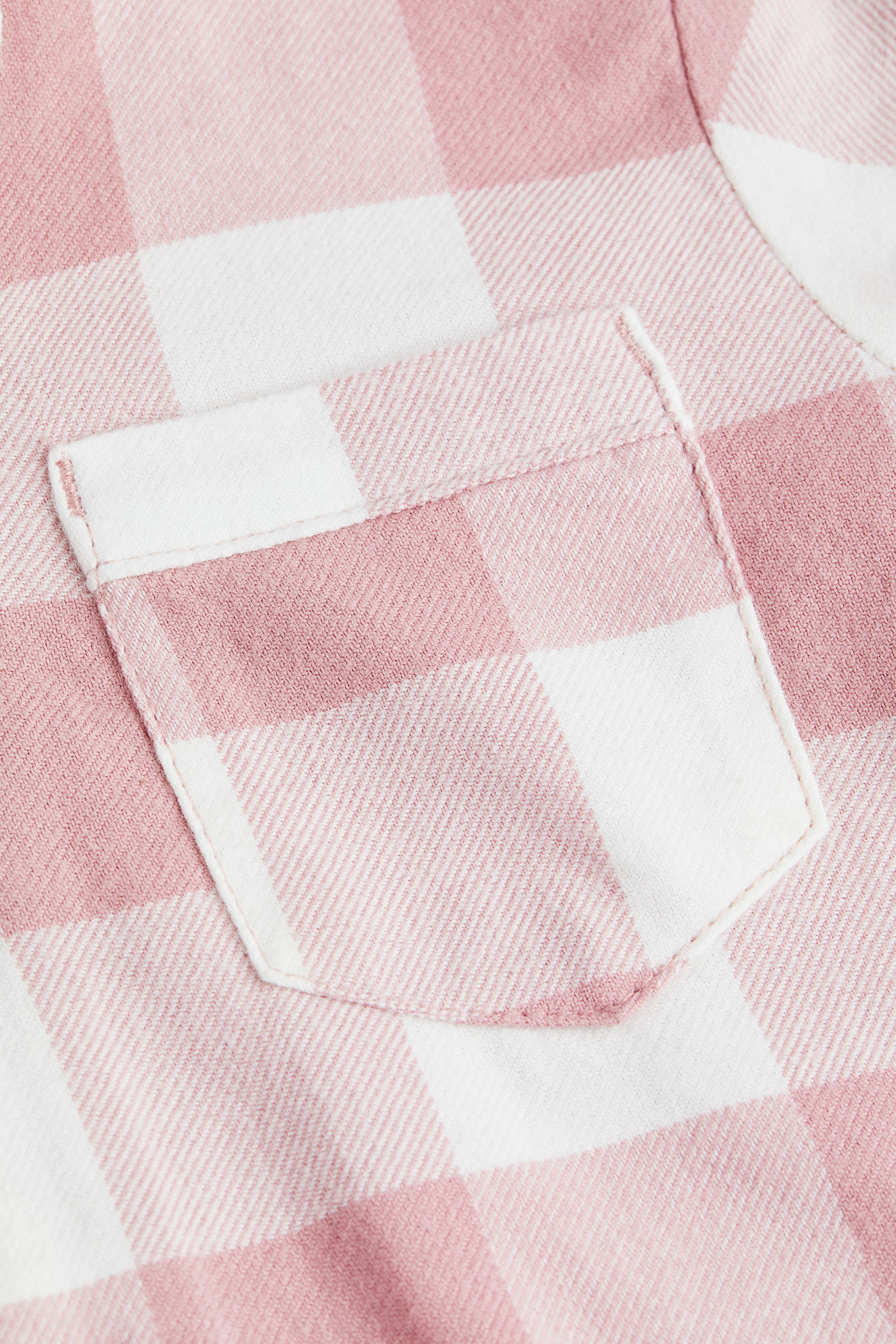 Cotton flannel pyjamas - Light pink/Checked - Kids | H&M IN