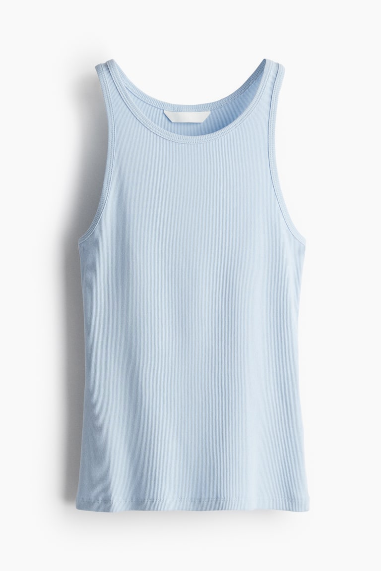 Women's Light blue Ribbed Tank Top | H&M US