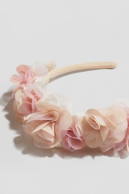 Bandolete em cetim com flores - Rosa claro/Floral - CRIANÇA | H&M PT