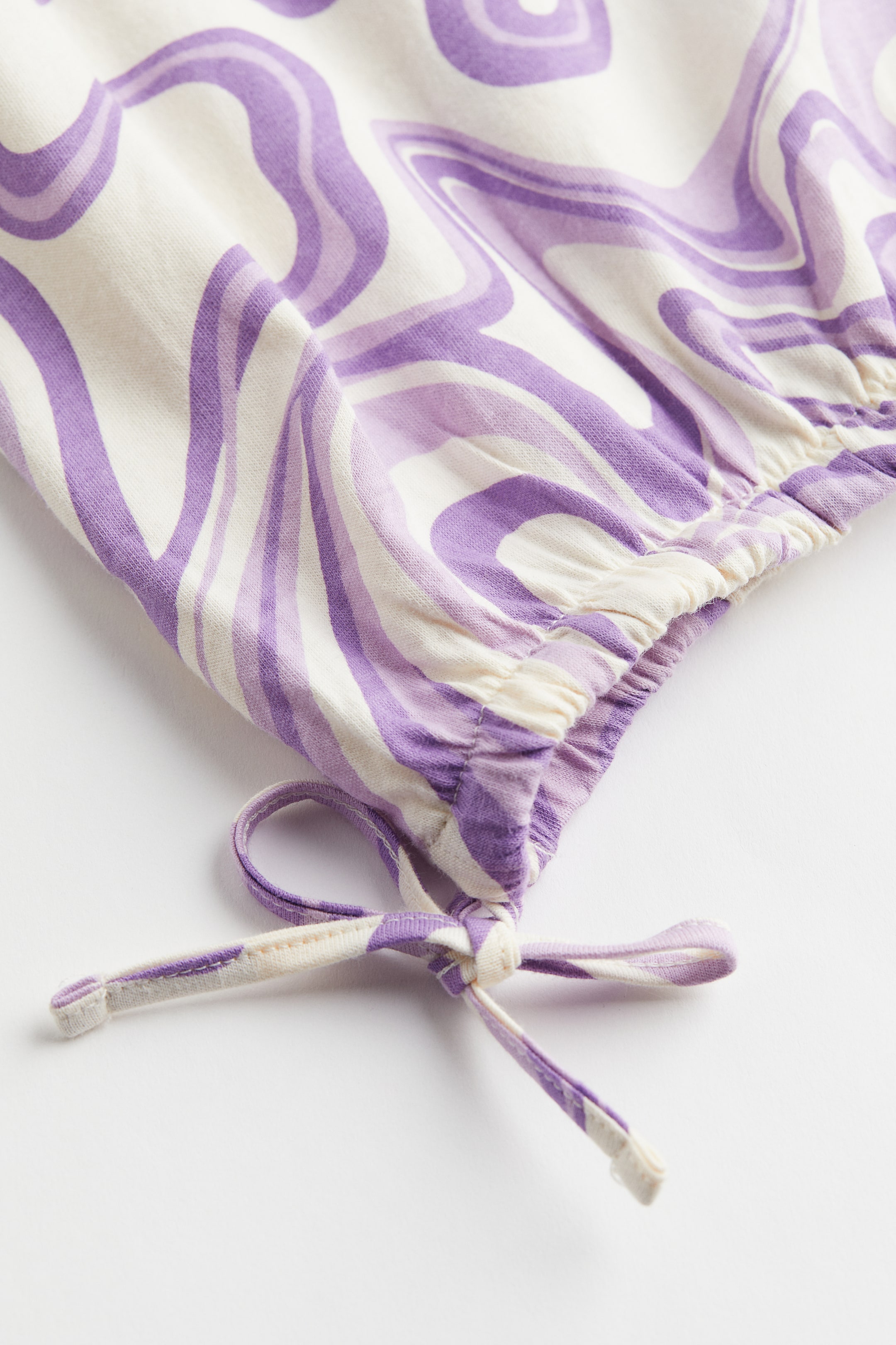 Drawstring T-shirt - Purple/patterned - Kids | H&M CA