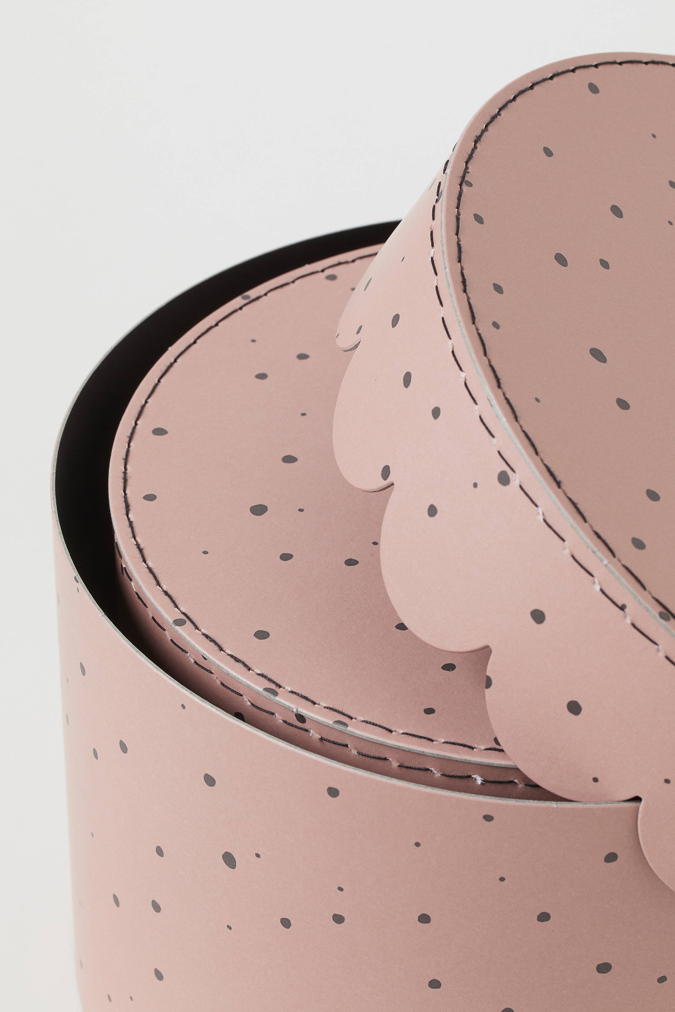 2-pack Round Storage Boxes - Dusky pink/dotted - Home All | H&M CA