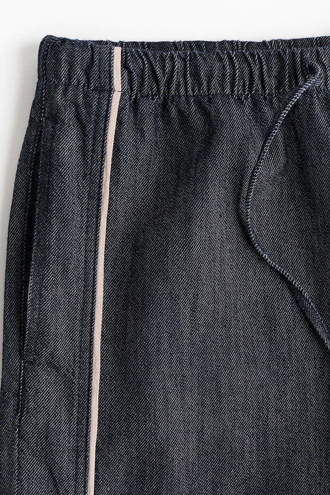 Women's Dark denim blue Denim Drawstring Pants | H&M US
