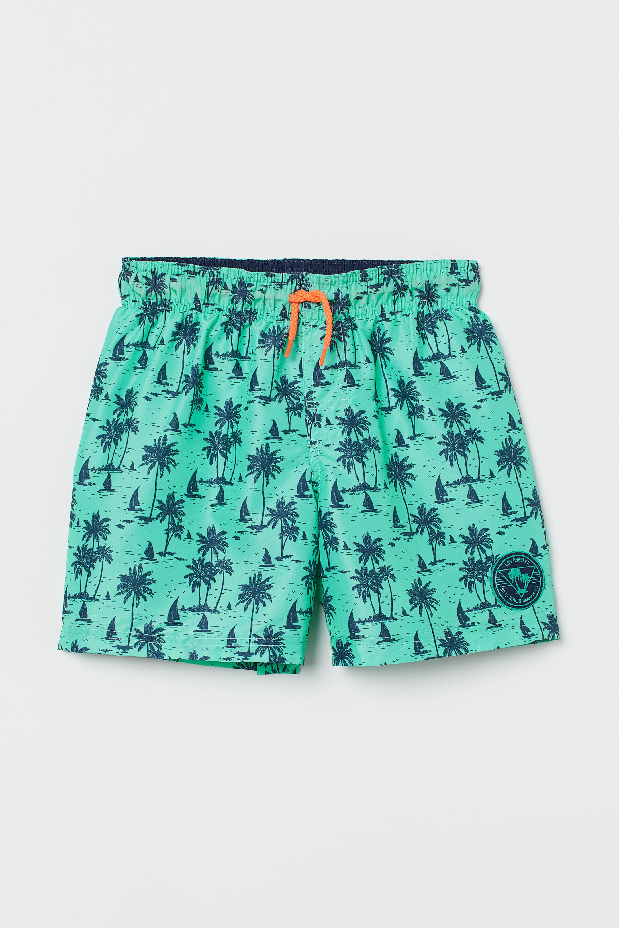 Μαγιό σορτς με μοτίβο - Πράσινο/φοίνικες - Kids | H&M GR