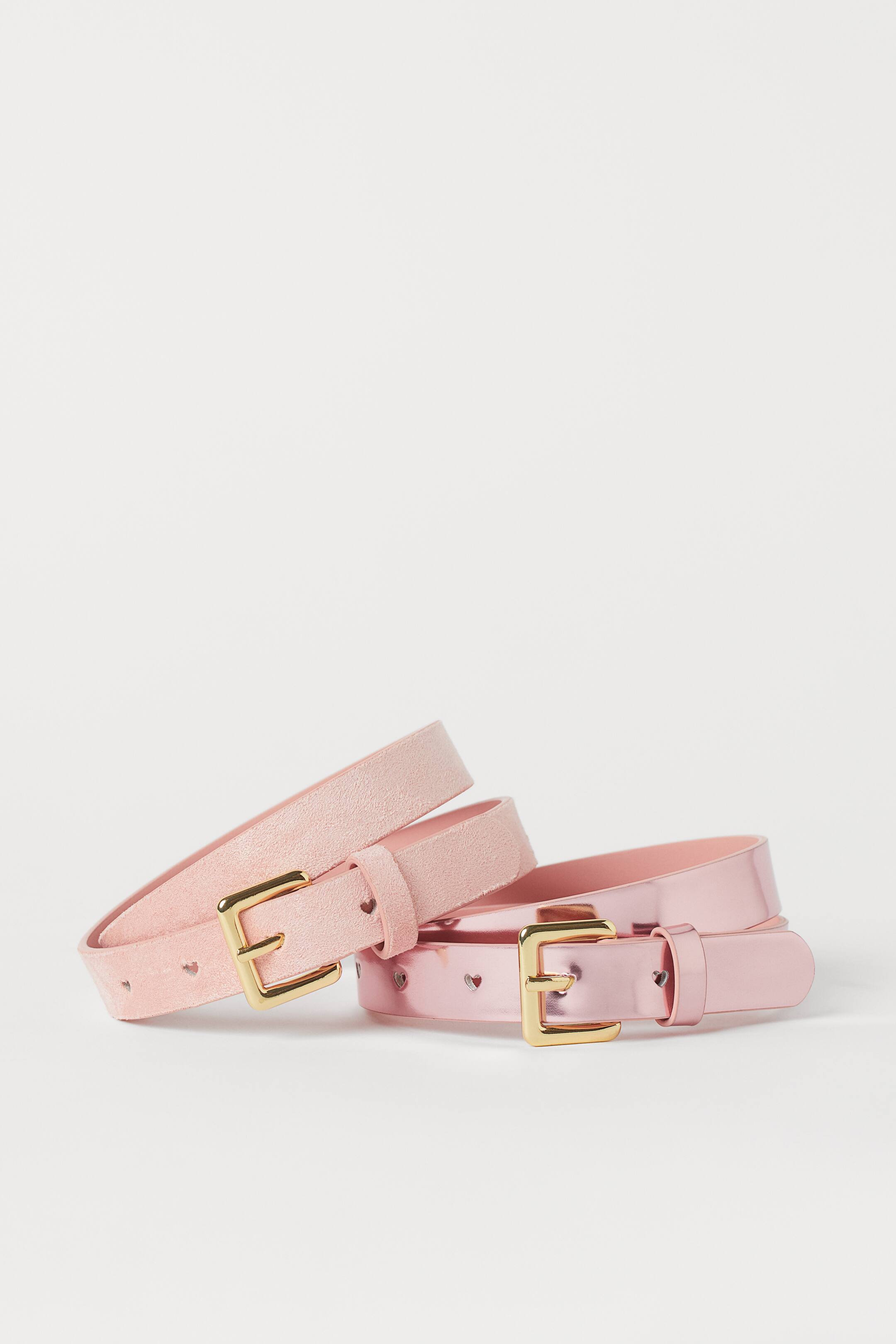 2-pack shimmering belts - Light pink - Kids | H&M IE