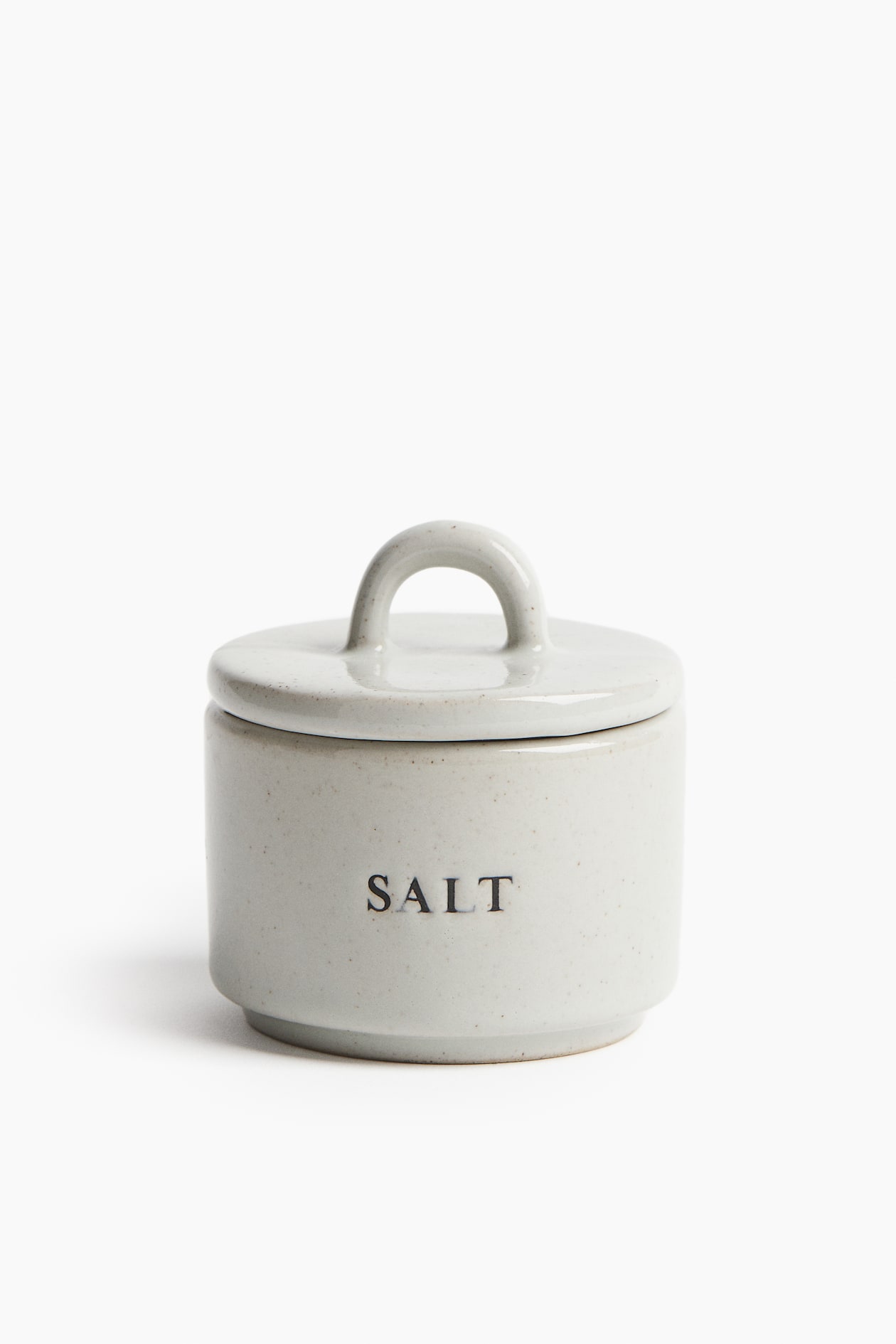 Borcan pentru sare din gresie ceramică cu capac - Gri-deschis/Salt ...