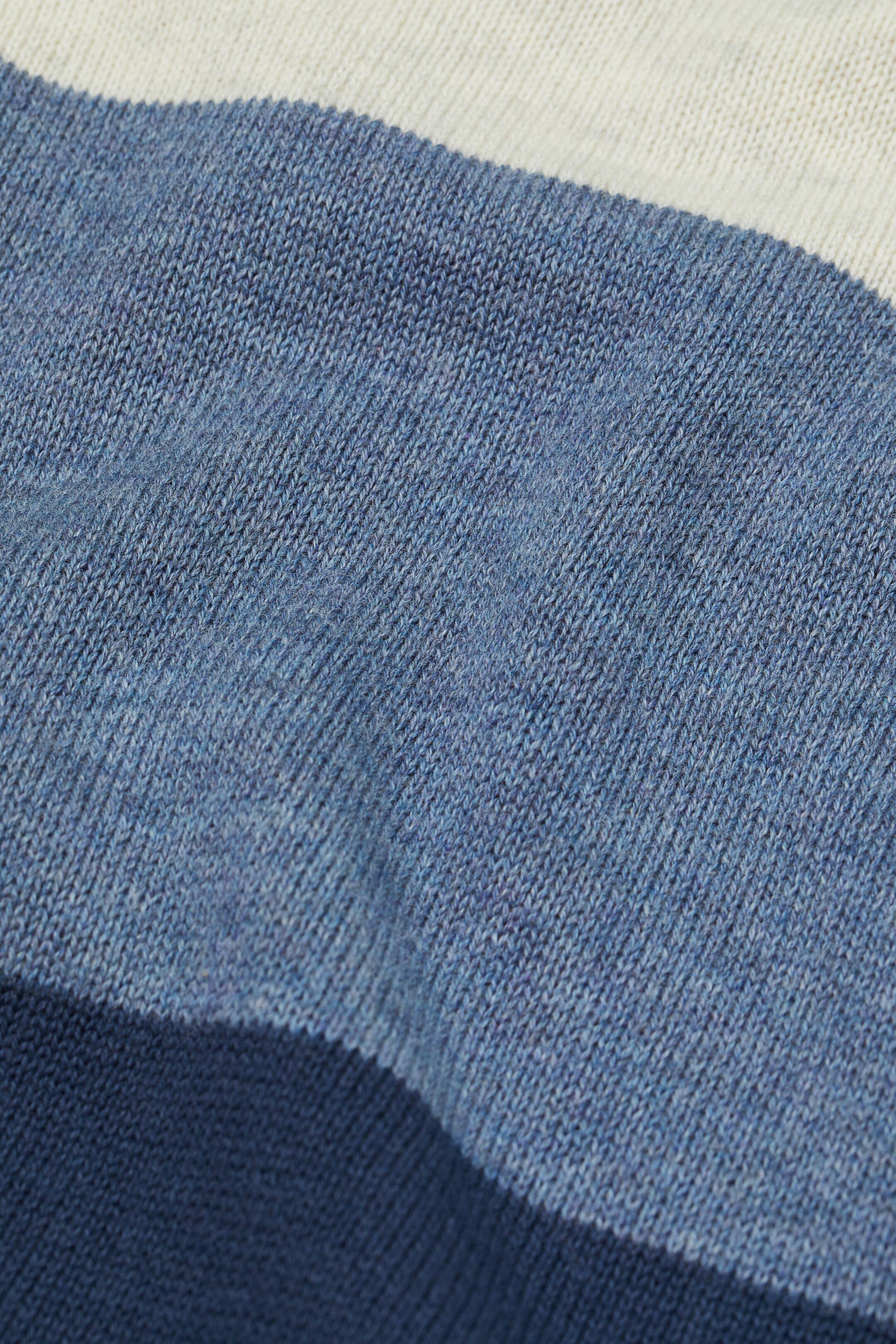 Knit Sweater - Blue melange/color-block - Kids | H&M CA