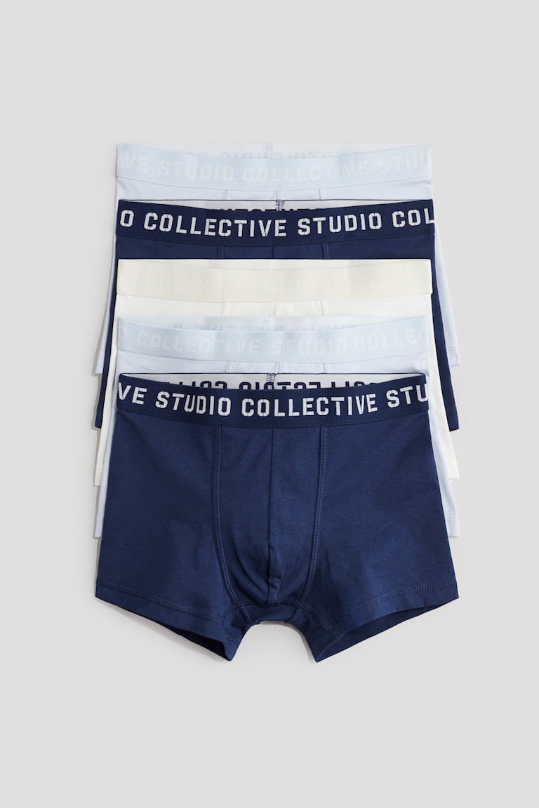 Light blue/navy blue 5-pack Boxer Briefs for kids | H&M US