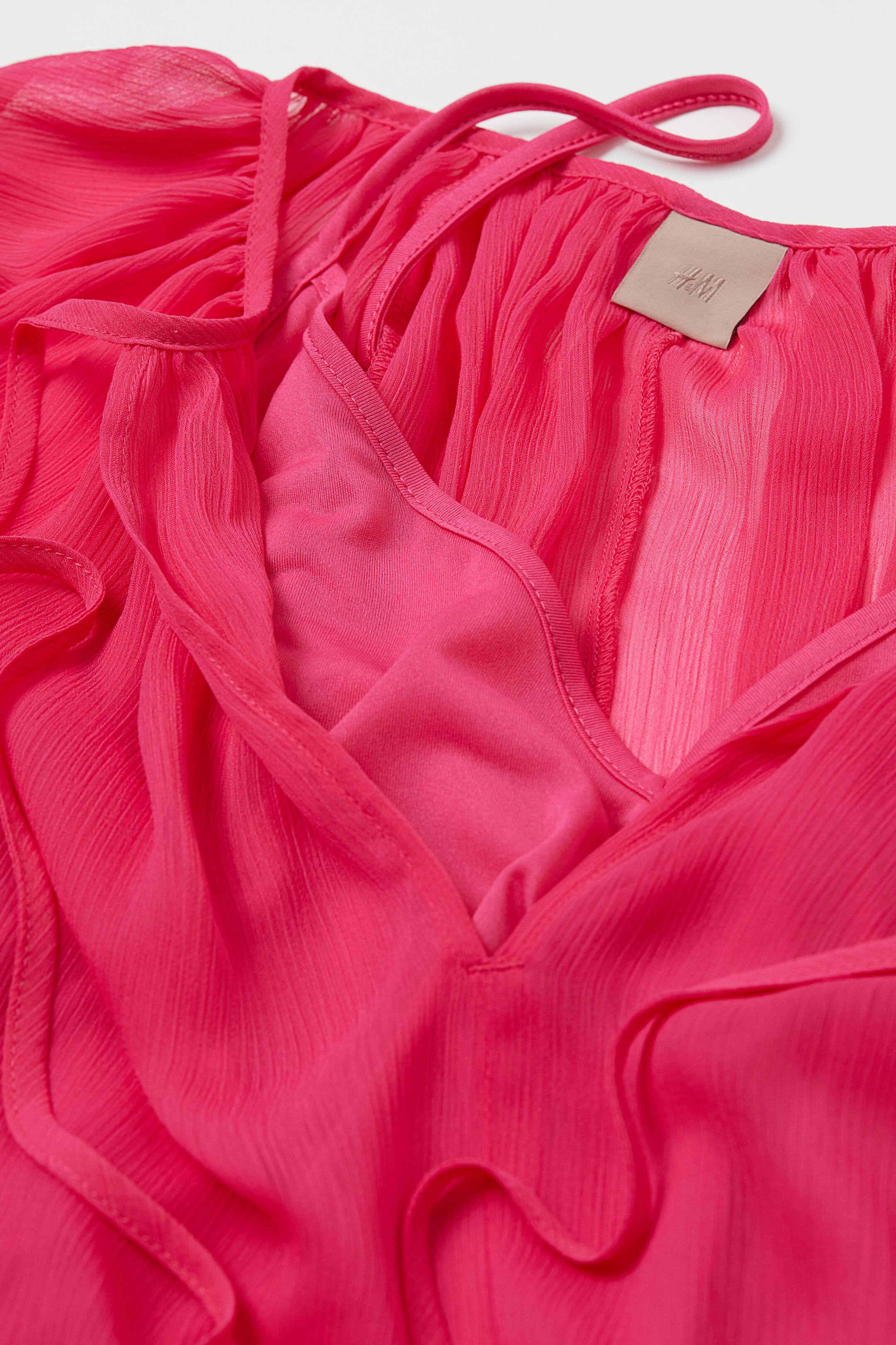 H&M+ Chiffon dress - Cerise - Ladies | H&M HK