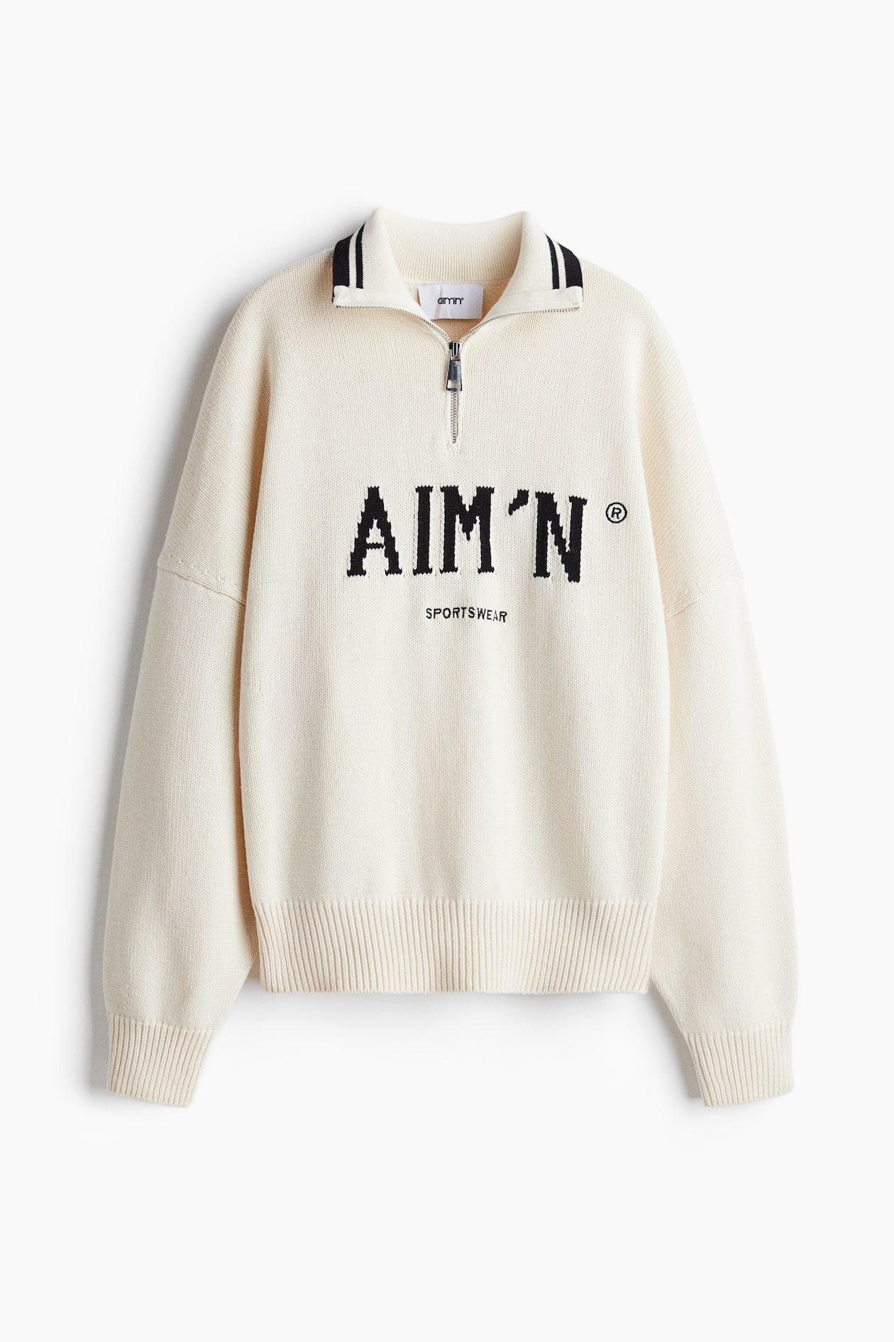 College Knitted Half Zip - Almond White - aim'n - Ladies | H&M DE