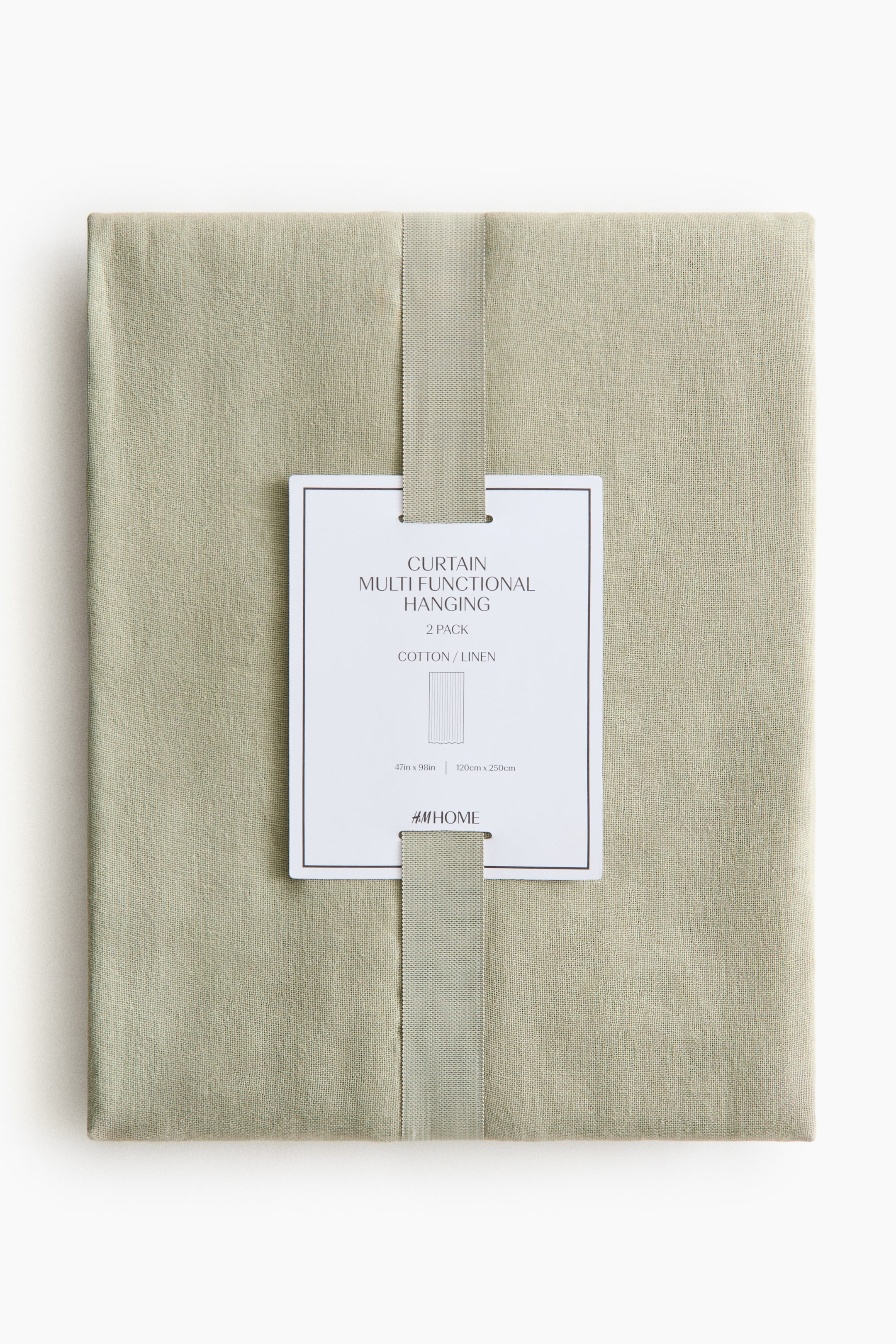 Sage green 2-Pack Linen-Blend Curtain Panels at H&M Home | H&M CA