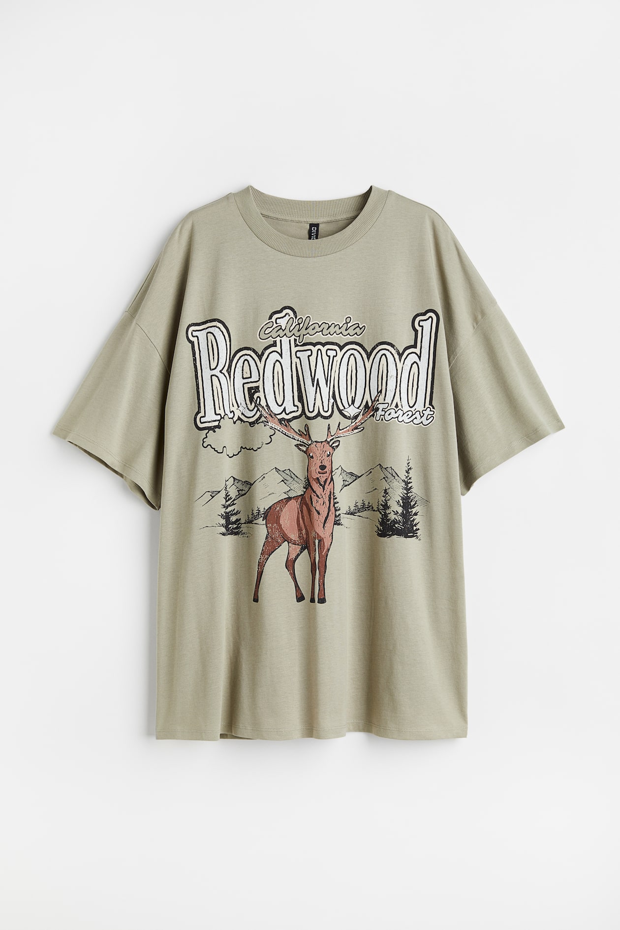 Playera oversized con diseño - Verde caqui claro/Redwood - Ladies | H&M MX