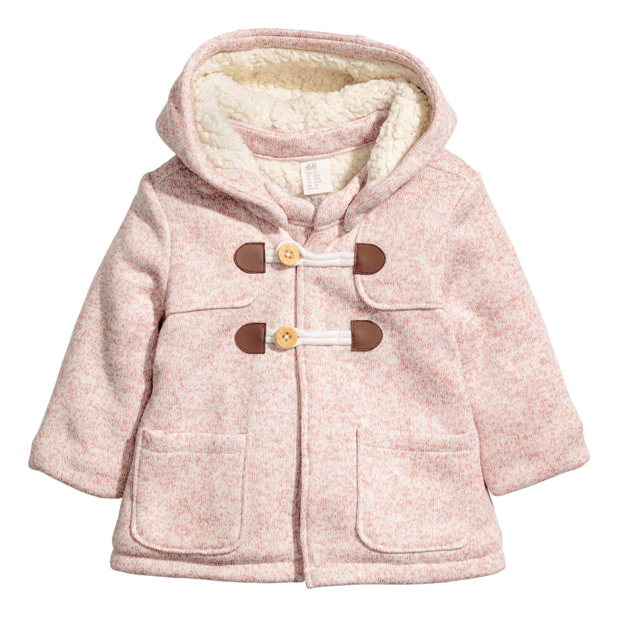 Pile-lined duffel coat - Pink marl - Kids | H&M GB