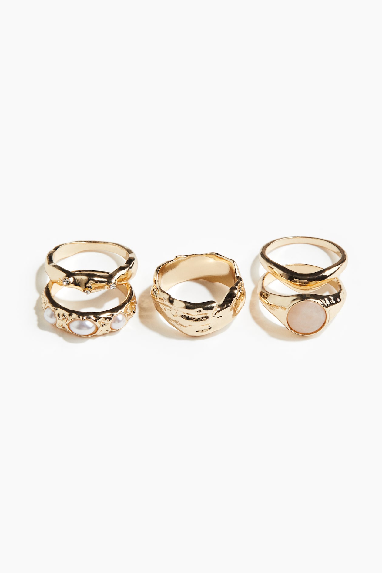 5-pack rings - Gold-coloured - Ladies | H&M SG