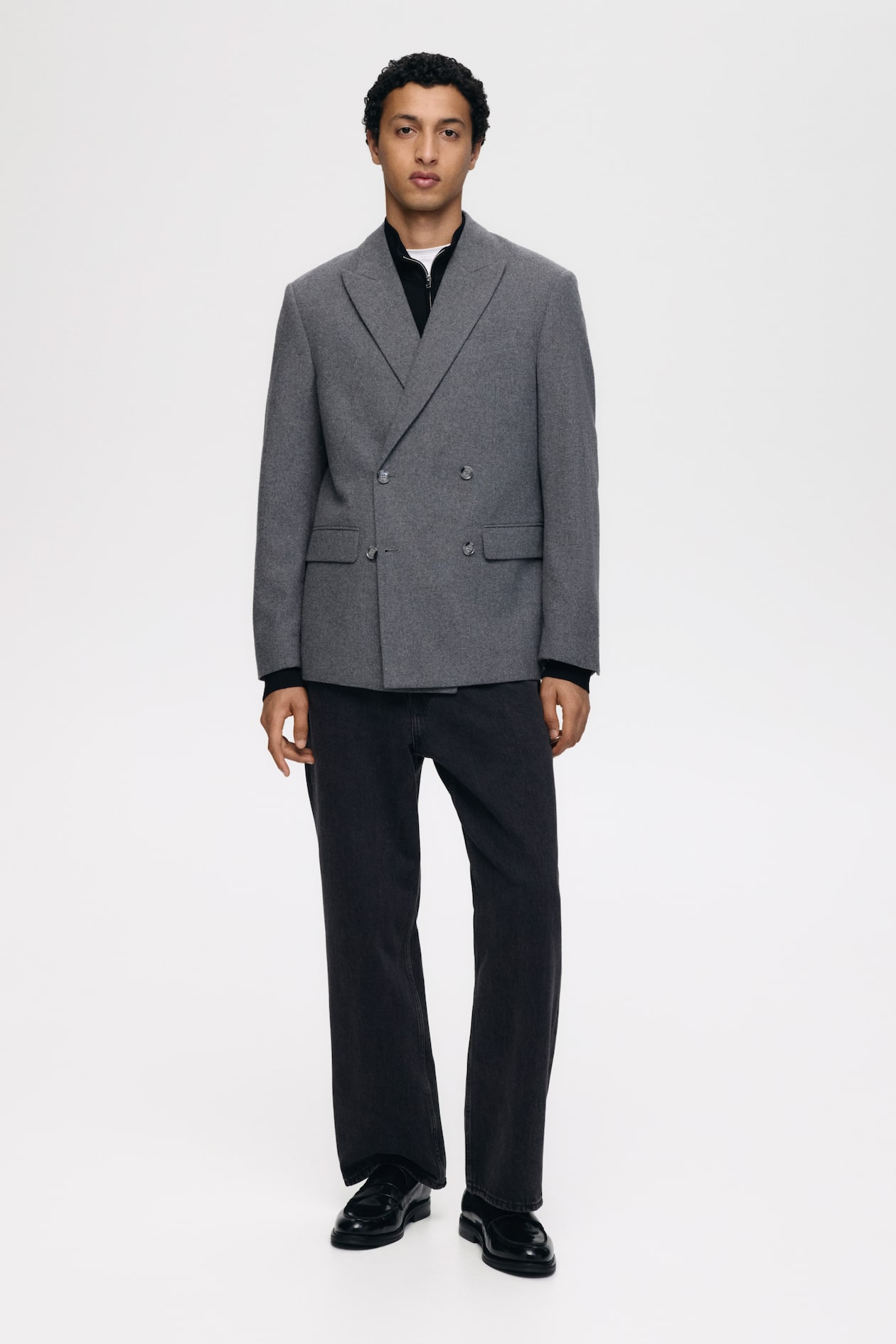 Men’s Grey Relaxed Fit Wool-blend jacket | H&M MY