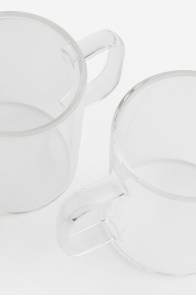 2-pack small glass mugs - Clear glass - Home All | H&M GB