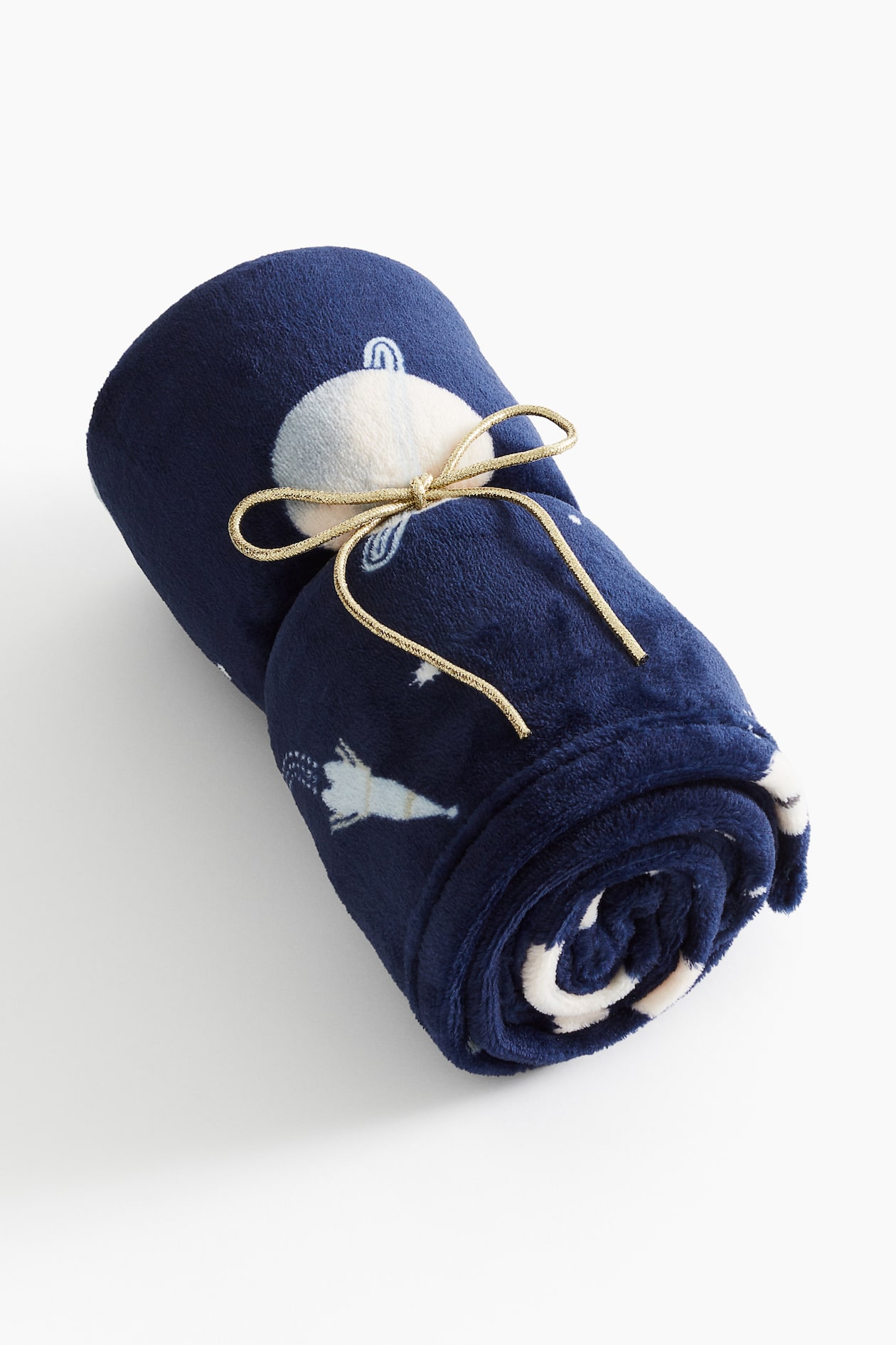 Patterned fleece blanket - ダークブルー／スペース - Home All | H&M JP
