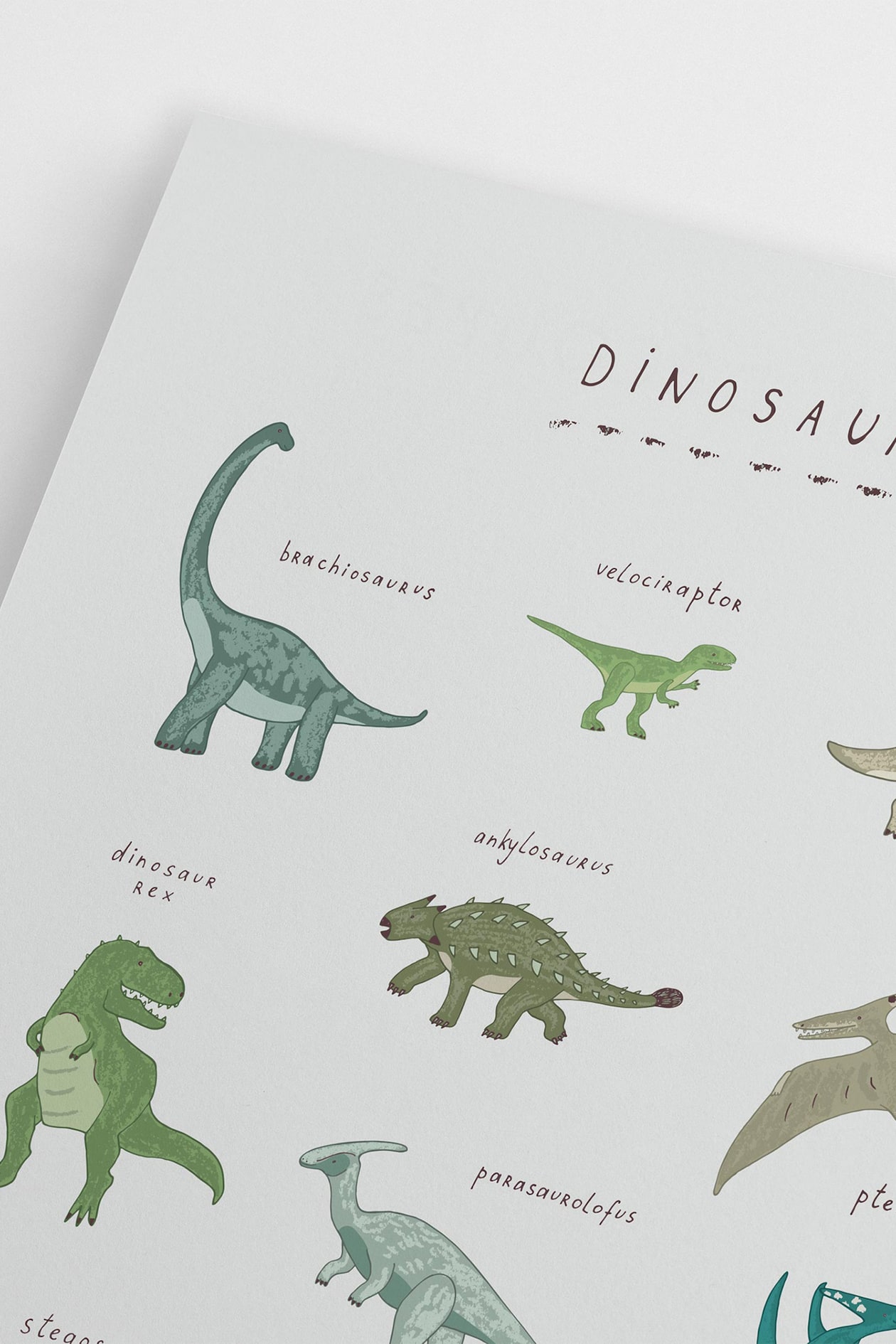 Dinosaur Species Poster - Grå - Postery - Home All | H&M SE