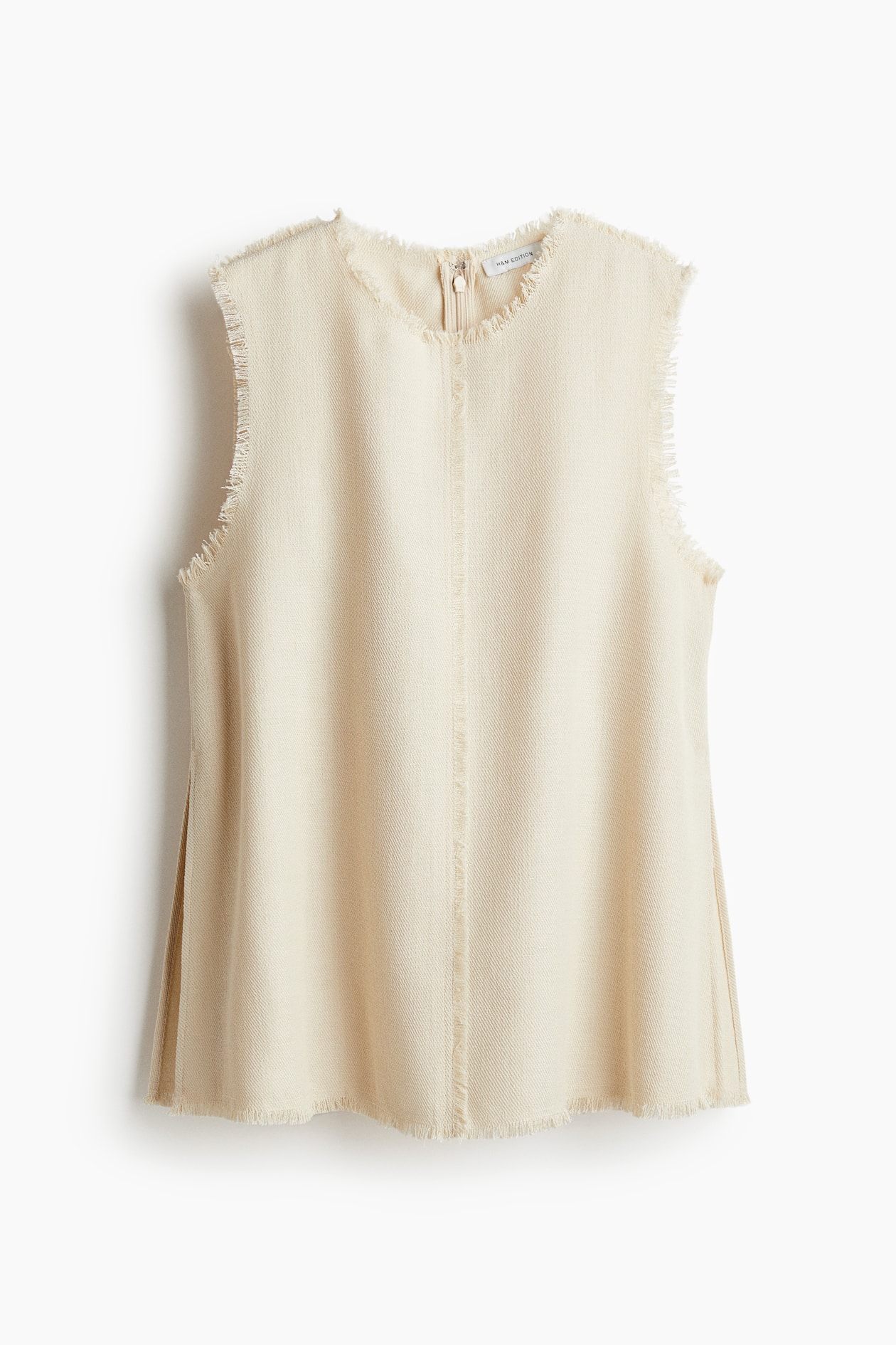 Women's Light beige Frayed-Edge Twill Top | H&M CA
