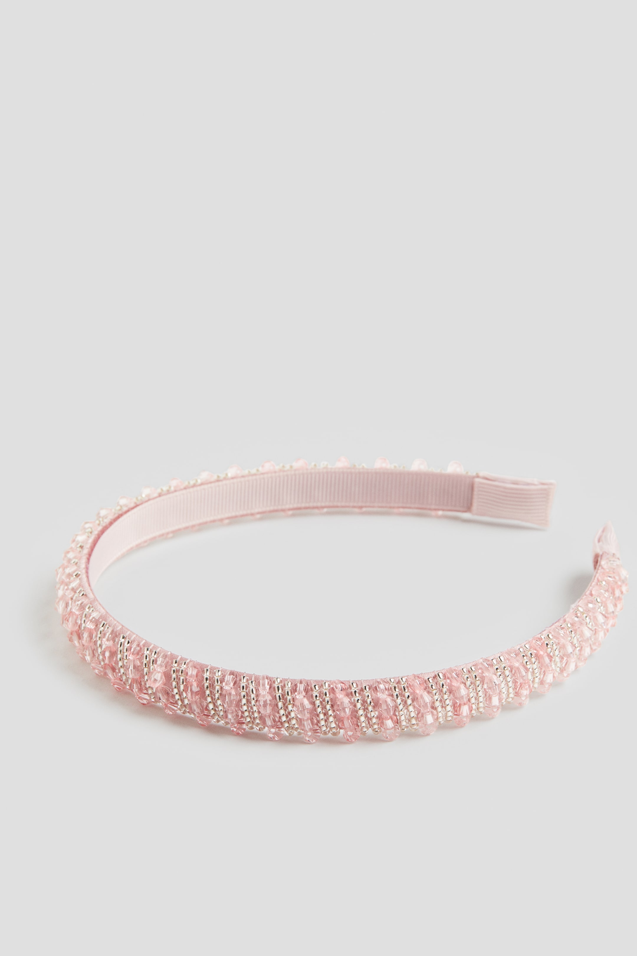 Beaded satin Alice band - Light pink/Silver-coloured - Kids | H&M GB