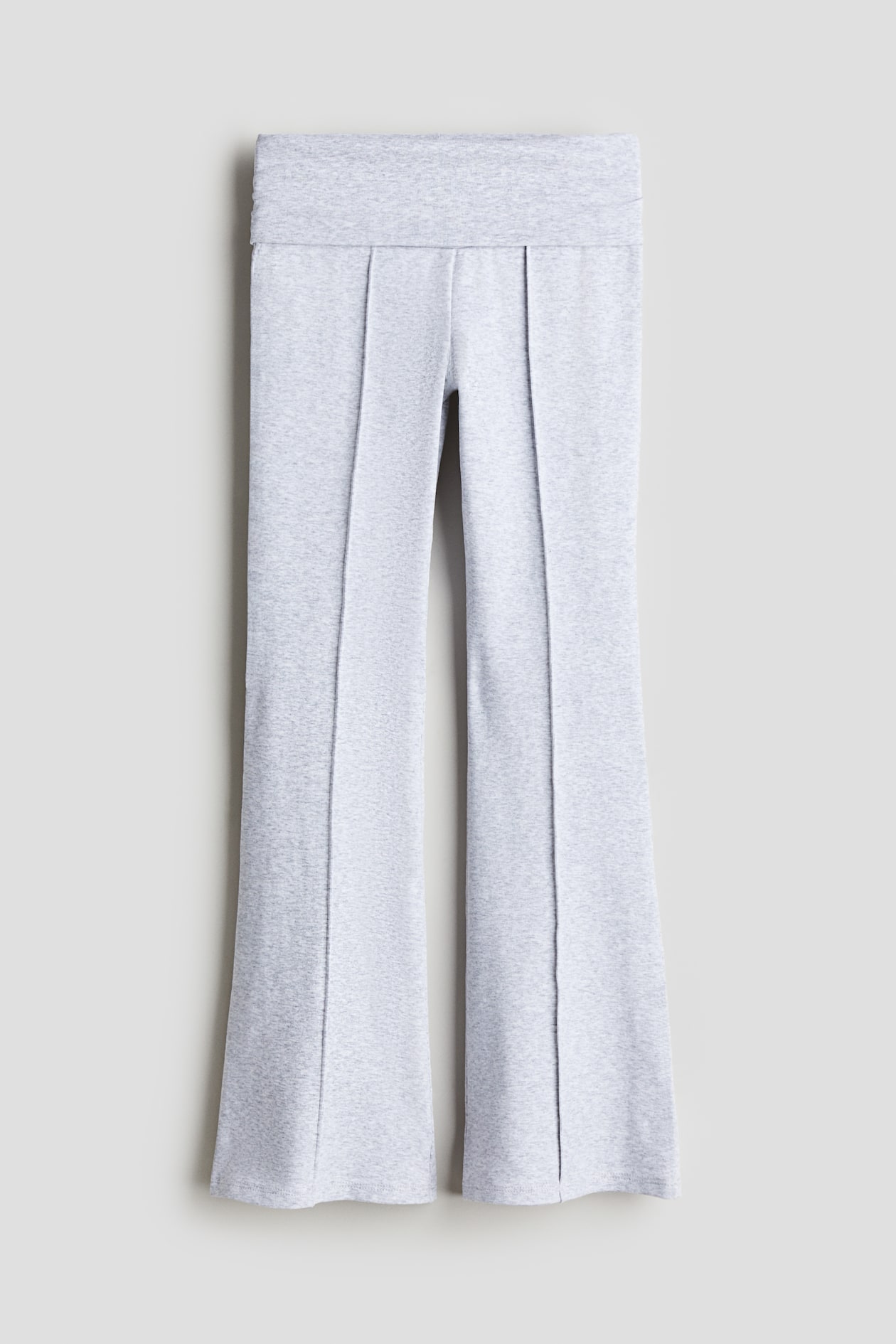 Light gray melange Flared Foldover-Waist Leggings for kids | H&M US