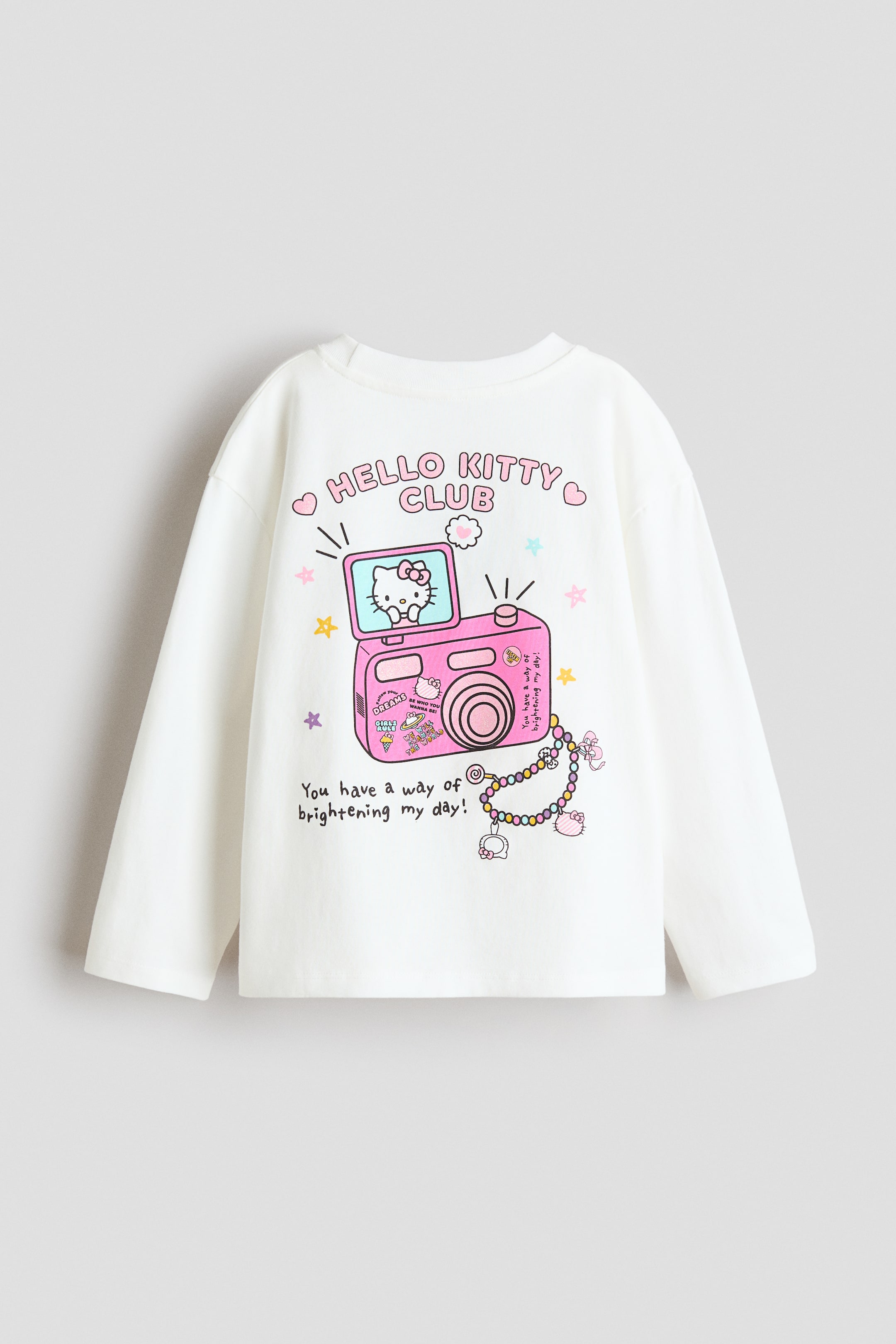 Camisola de mangas compridas estampada - Creme/Hello Kitty - CRIANÇA ...