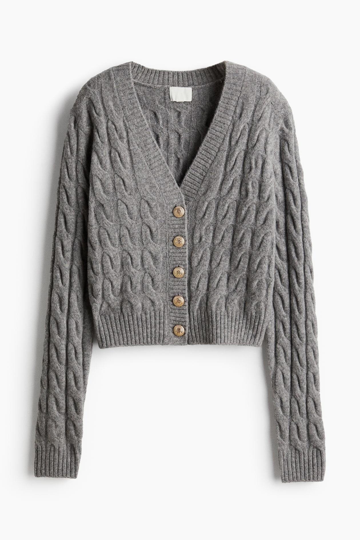 Cable-Knit Cardigan - Gray melange - Ladies | H&M US