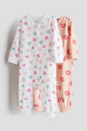 2-pack patterned cotton pyjamas - White/Hearts - Kids | H&M IN