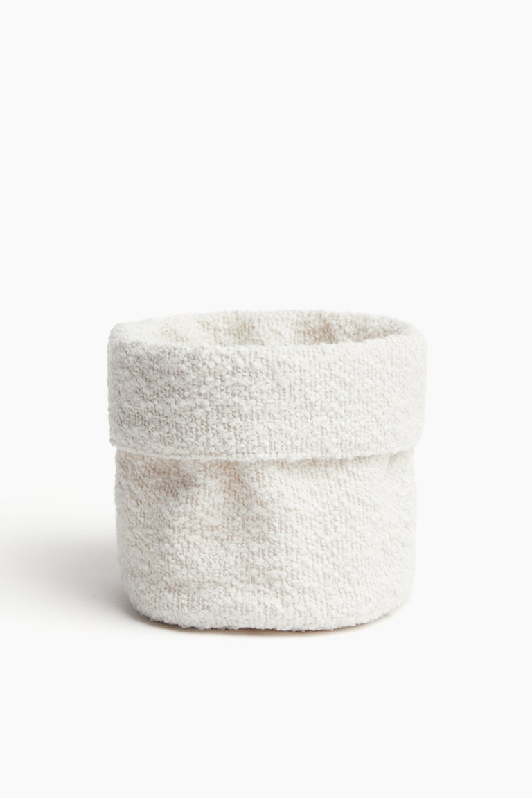 Small Bouclé Storage Basket - White - Home All | H&M US