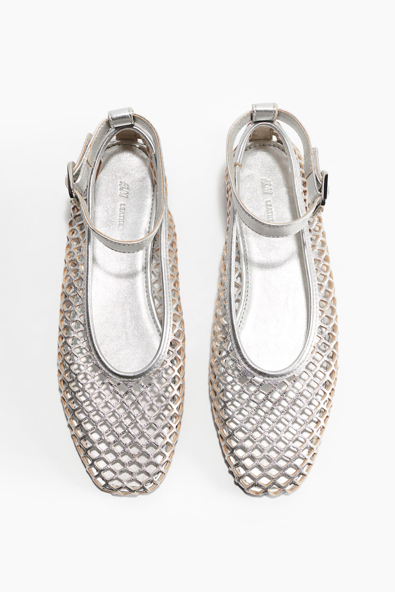 Ballerine traforate in pelle - Argentato - DONNA | H&M IT