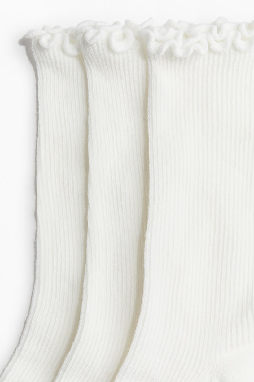 Women's White 5-pack Rib-knit Socks | H&M US