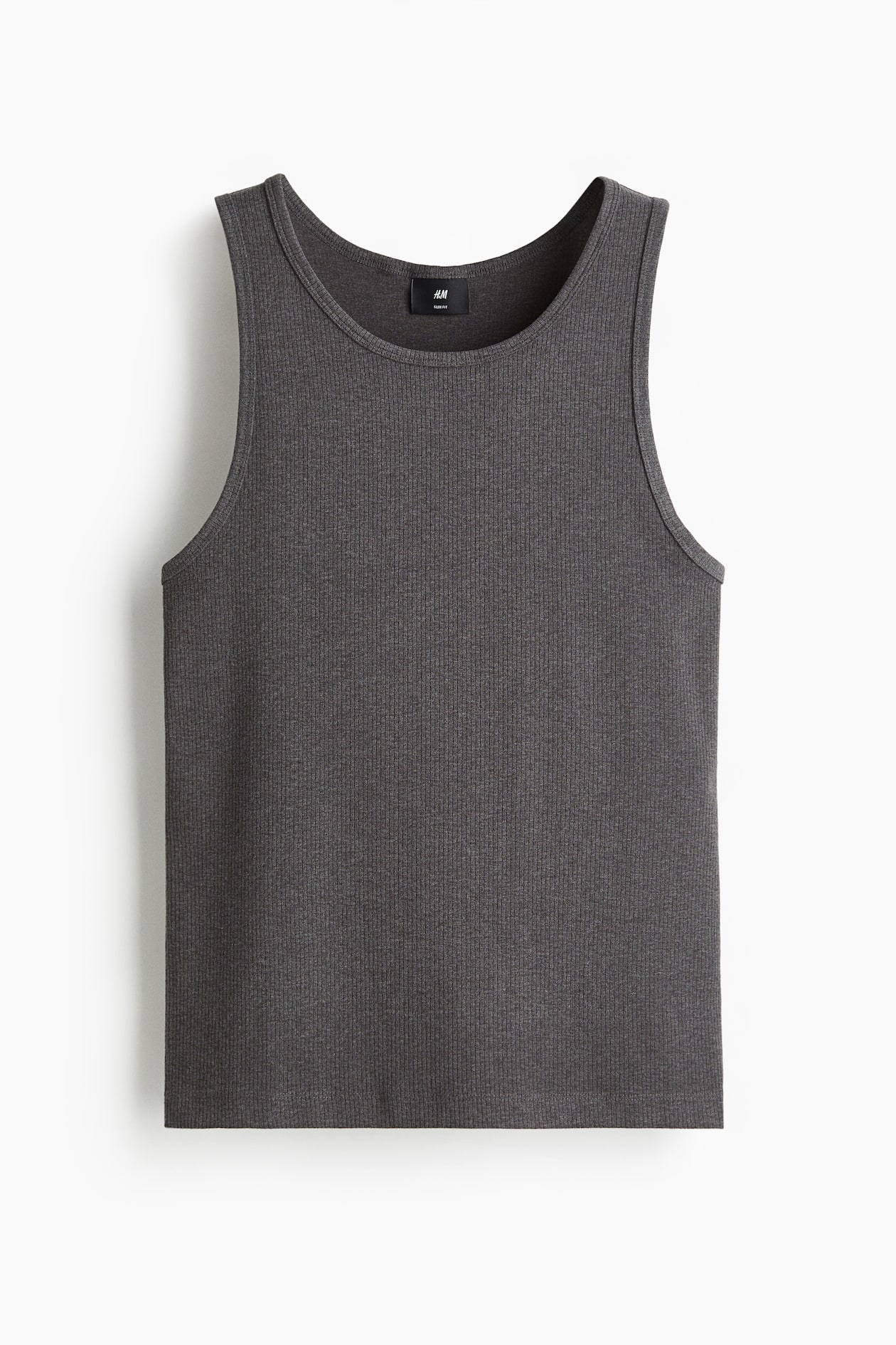 Men’s Dark gray Slim-Fit Ribbed Tank Top | H&M US